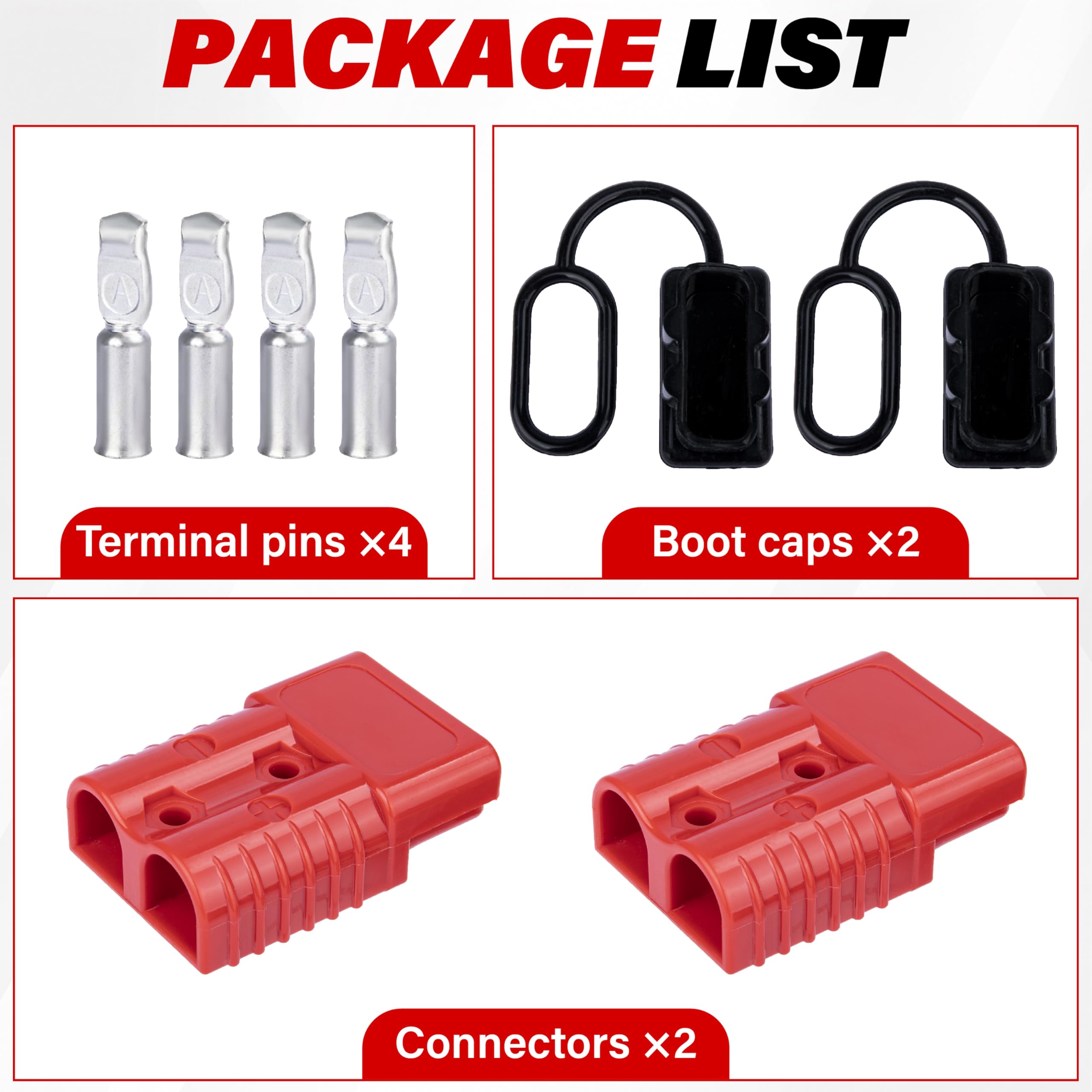 Snapklik.com : Anderson Connector 2 Pcs, 50 Amp 12-36v Batteries Quick ...