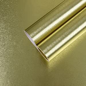 CHIHUT Golden Brushed Metallic Contact Paper Peel and Stick Stainless ...