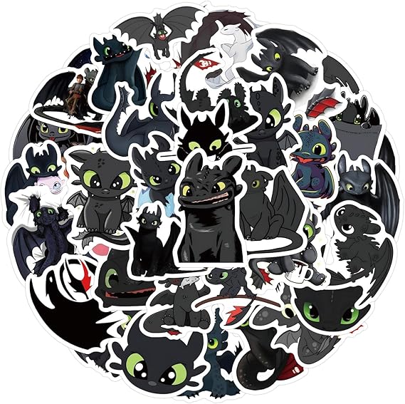 Amazon.com: Cute Toothles Stickers 55pcs Toothless Dragon Cartoon ...