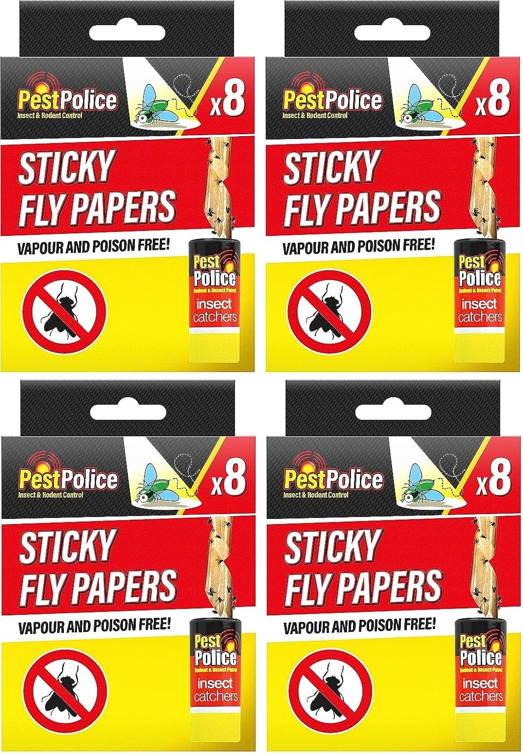 Ultra-Sticky Fly Papers (32-Pack) - Effective Insect Catchers for Home ...