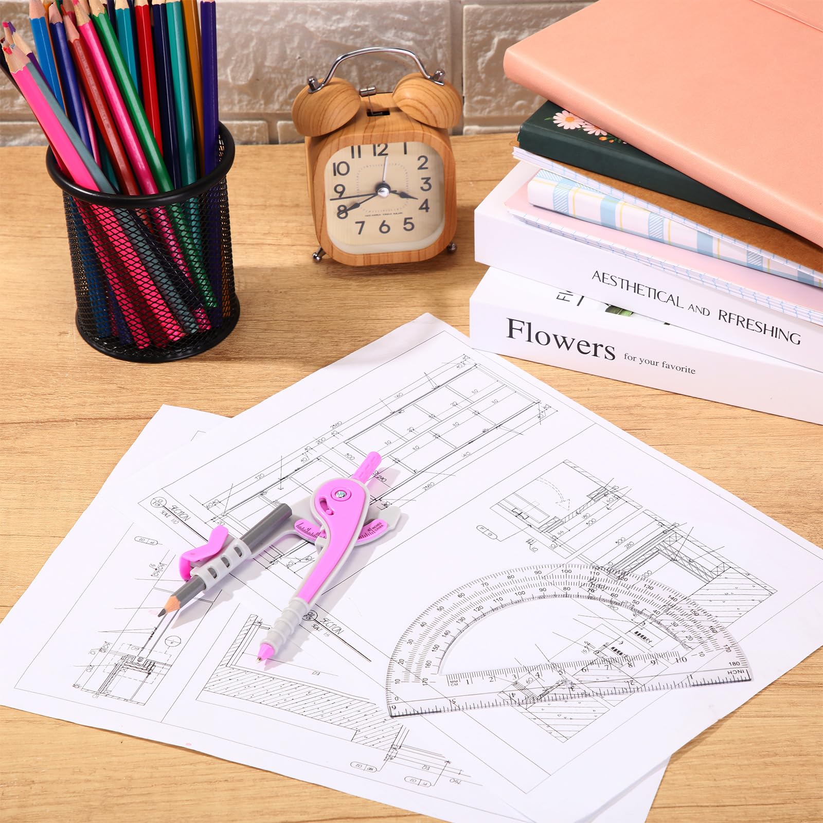 Snapklik.com : EBOOT Student Geometry Math Set, Drawing Compass And 6 Inch Clear Swing Arm ...