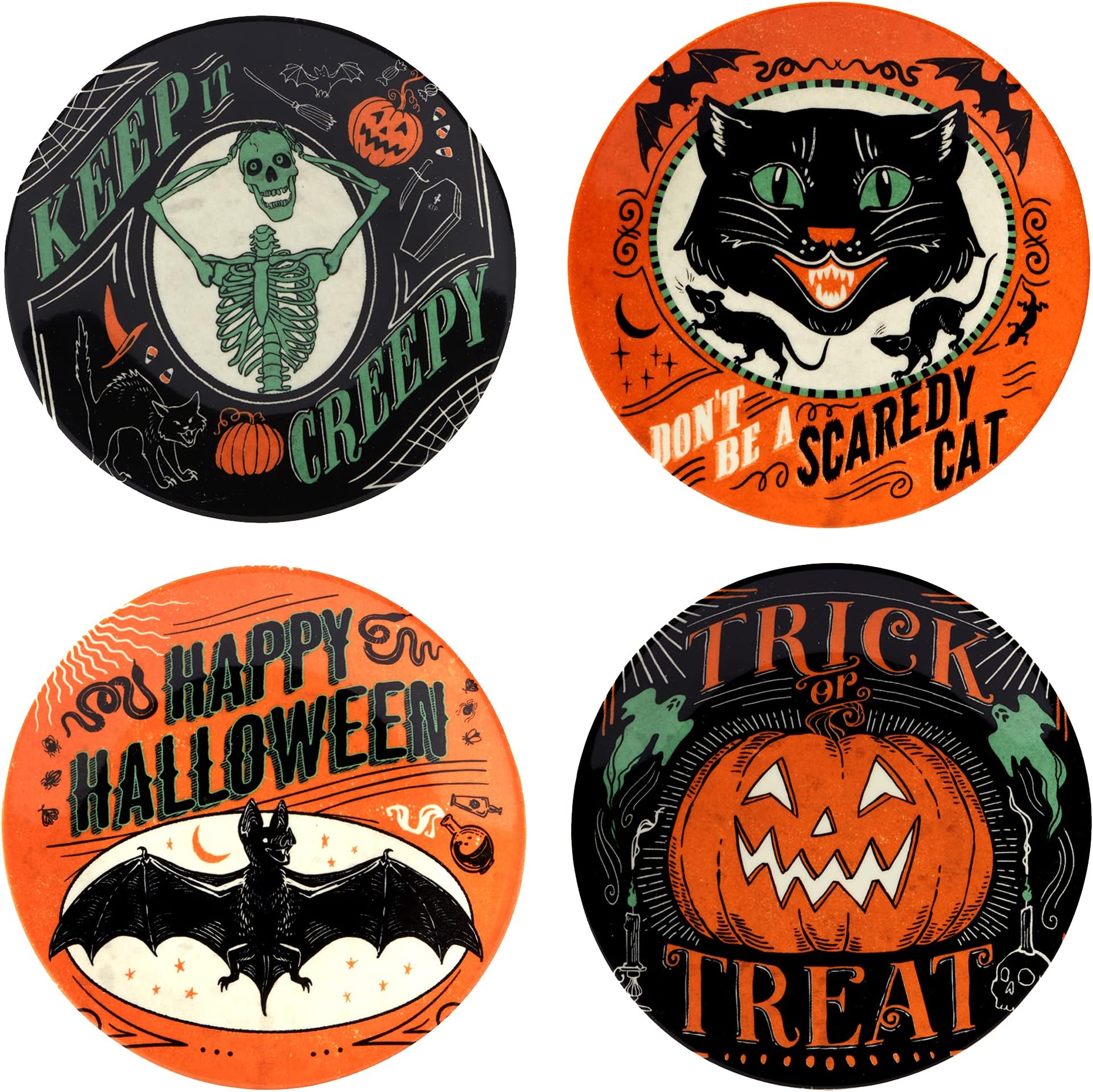 Amazon.com | Lenox 891431 Vintage Halloween 4-Piece Dessert Plate Set ...