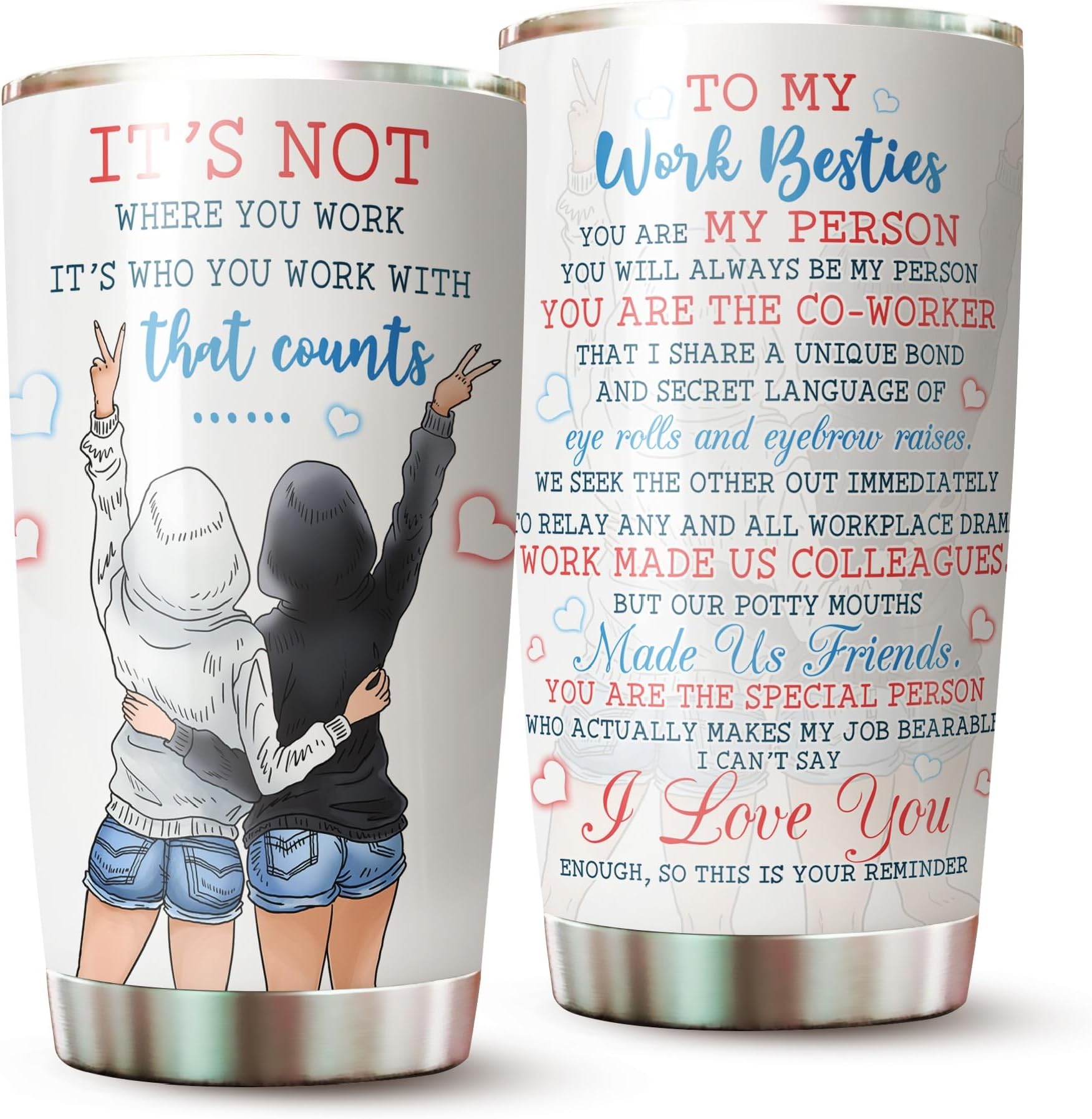 Amazon.com | Vakuny Work Besties Glass Cups Gifts for Women, Coworker ...