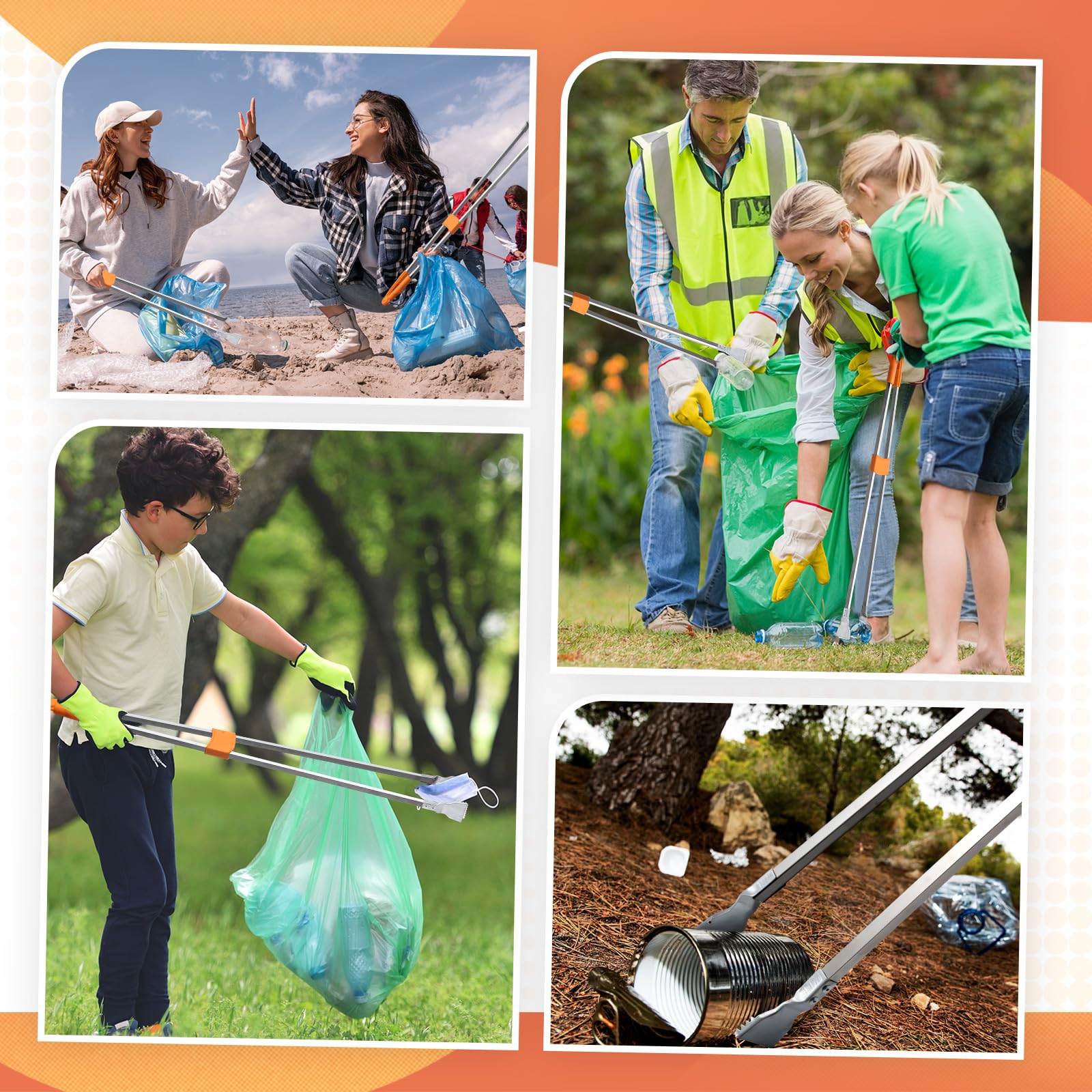Snapklik.com : 4 Pack 36" Reacher Grabber Tool Lightweight Litter Pick ...