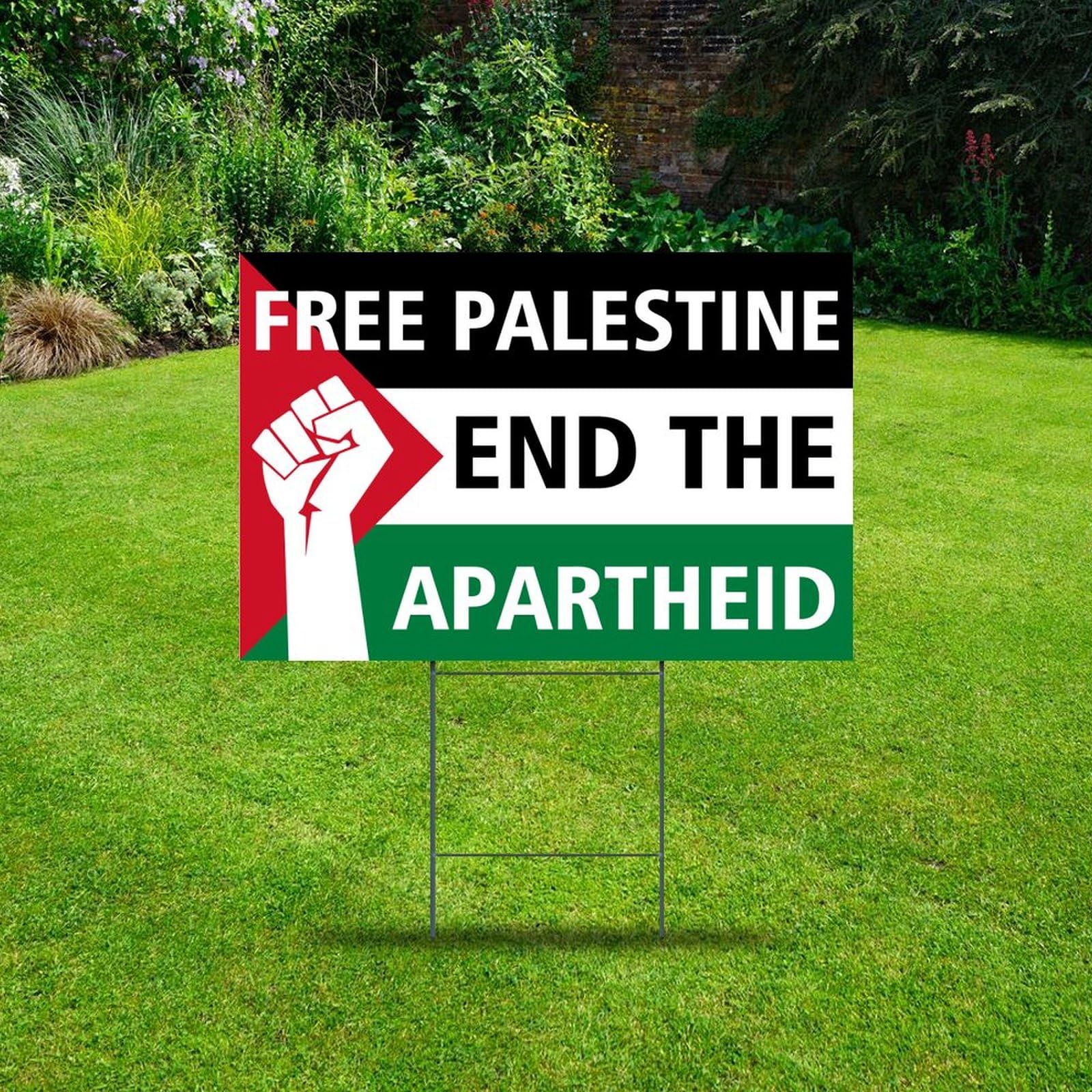 Amazon.com : Autravelco Free Palestine End The Apartheid Yard Signs ...
