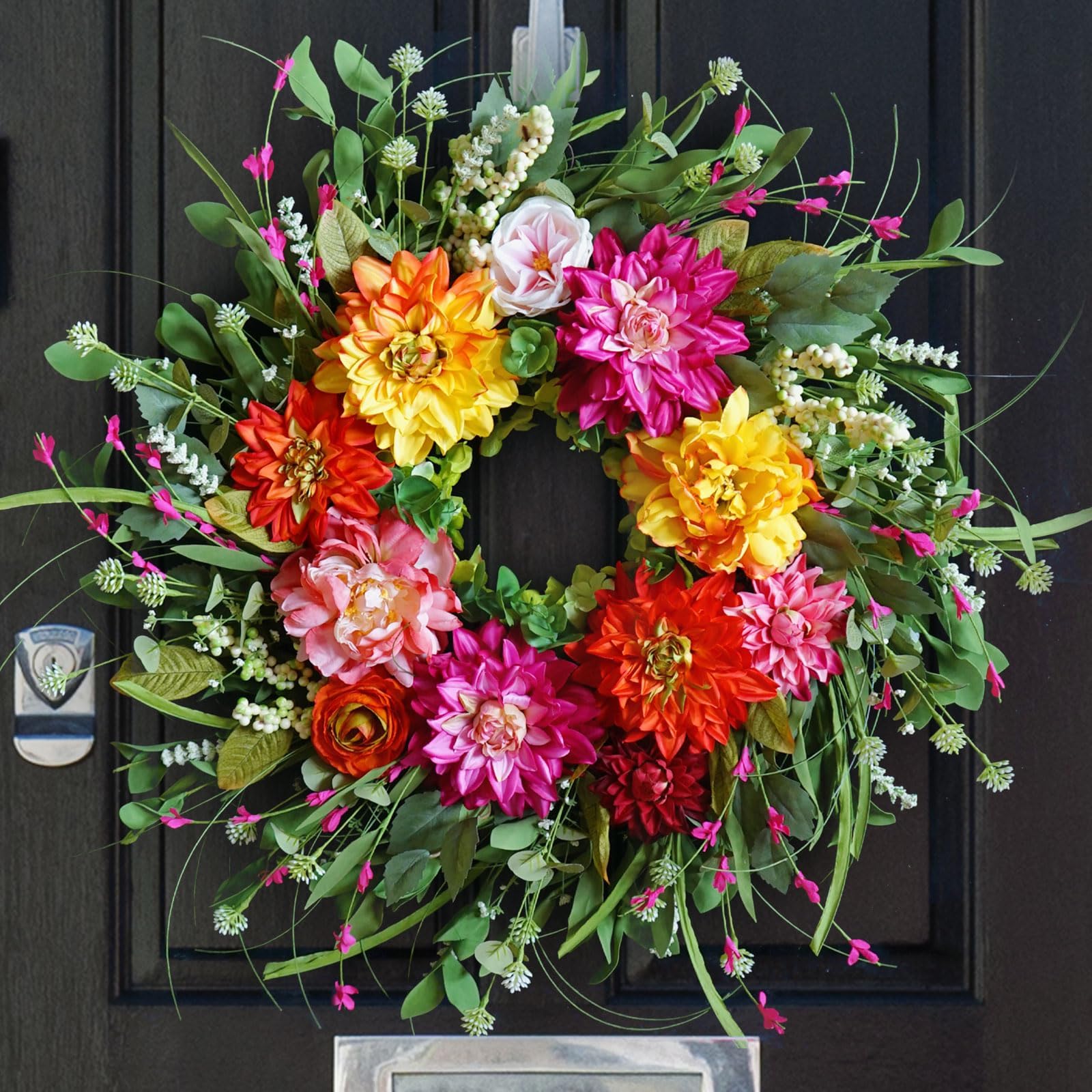 Amazon.com: Spring Wreaths for Front Door 24 Inch Spring Wreath with ...