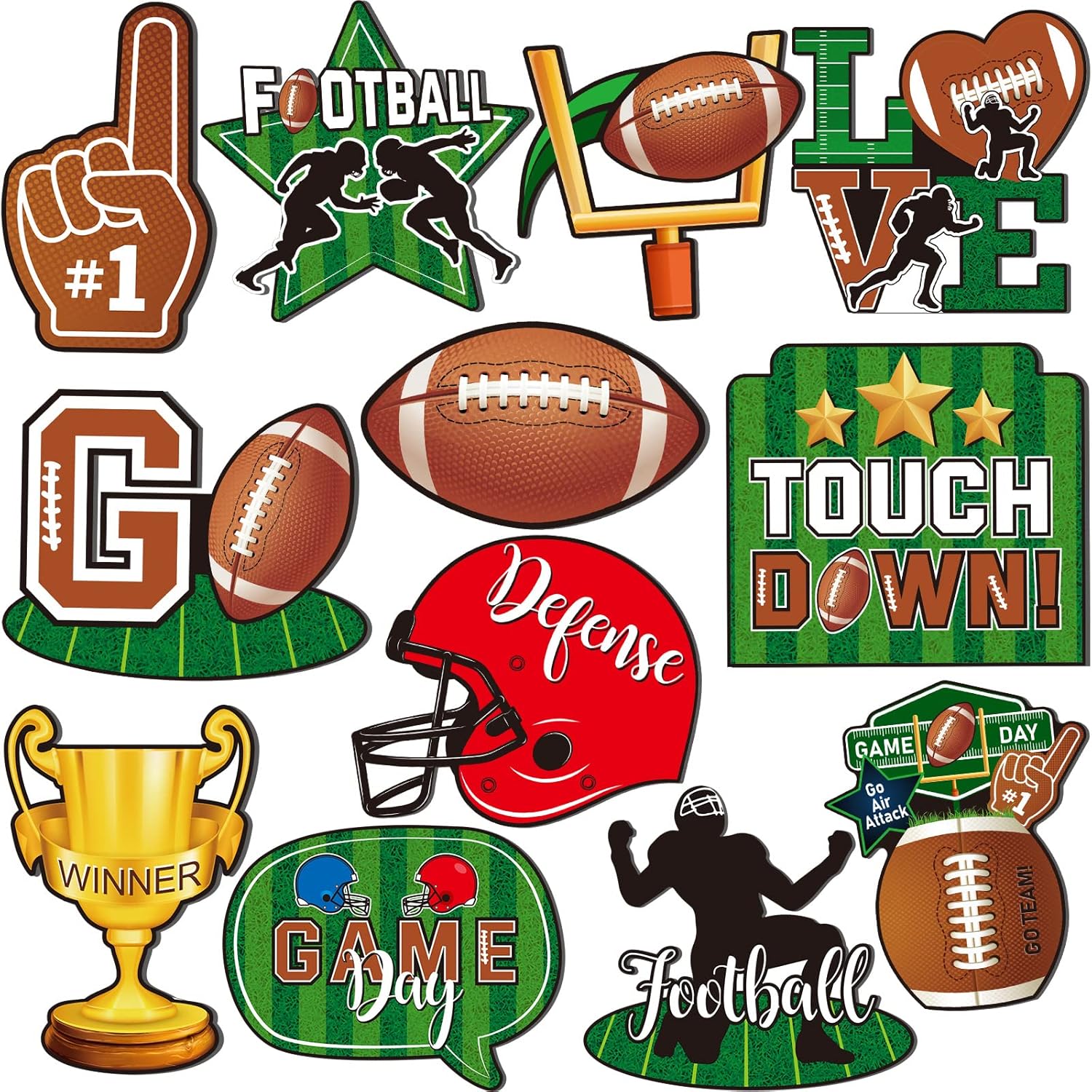 Amazon.com: 12 Pieces Football Locker Magnets Football Fridge Magnets ...