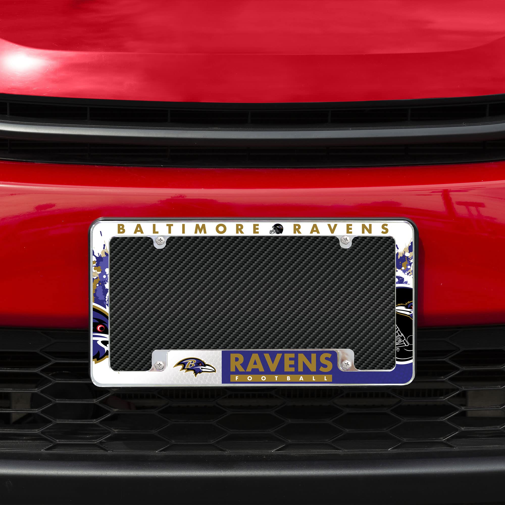 Snapklik.com : NFL Baltimore Ravens Primary 12" X 6" Chrome All Over ...