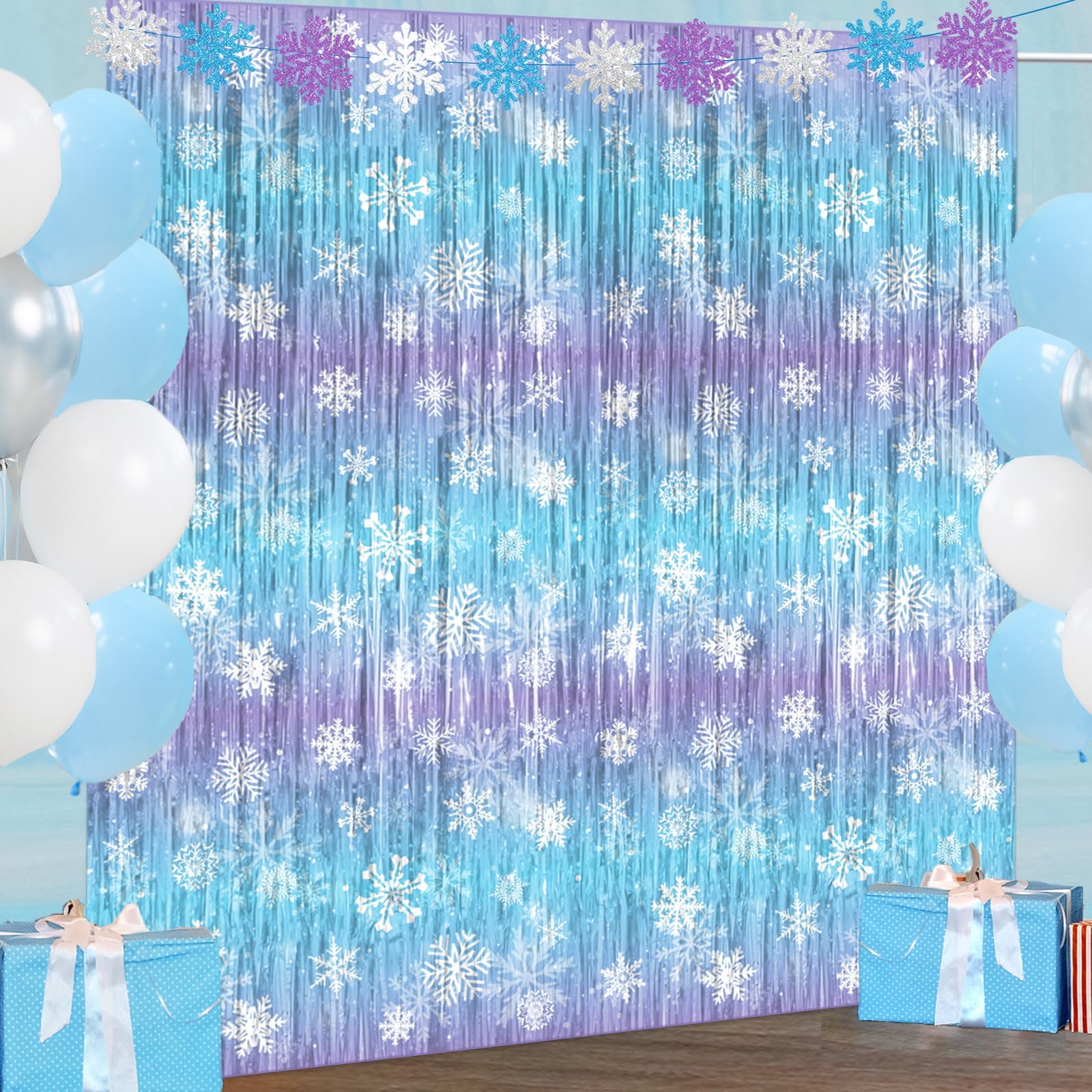 Amazon.com : Frozen Party Decorations, 2Pack Frozen Snowflake 3.3x6.6ft ...