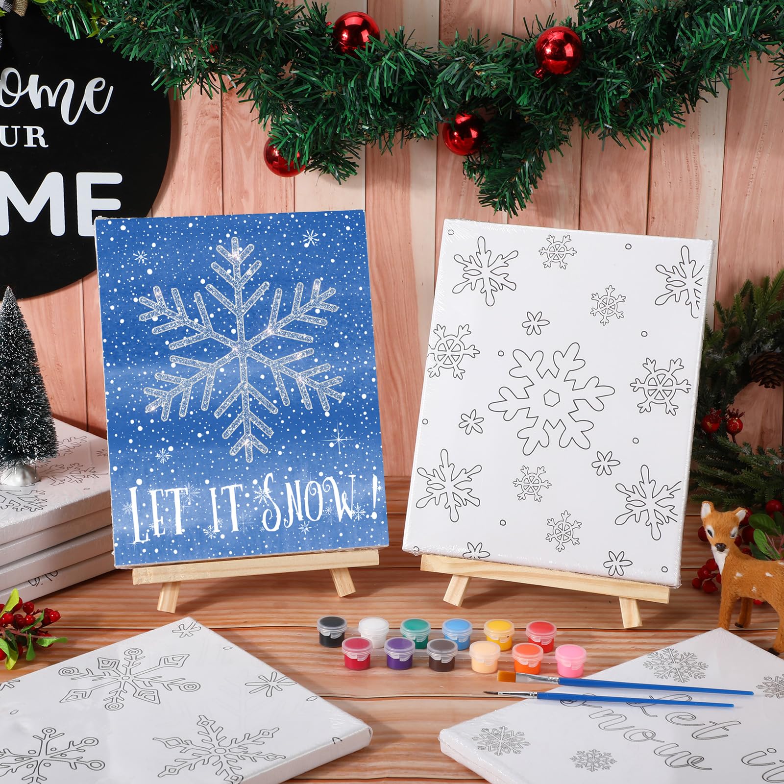 Paint N Sip Kits For Adults Party Pack Zhanmai Pre-Drawn Canvas ...