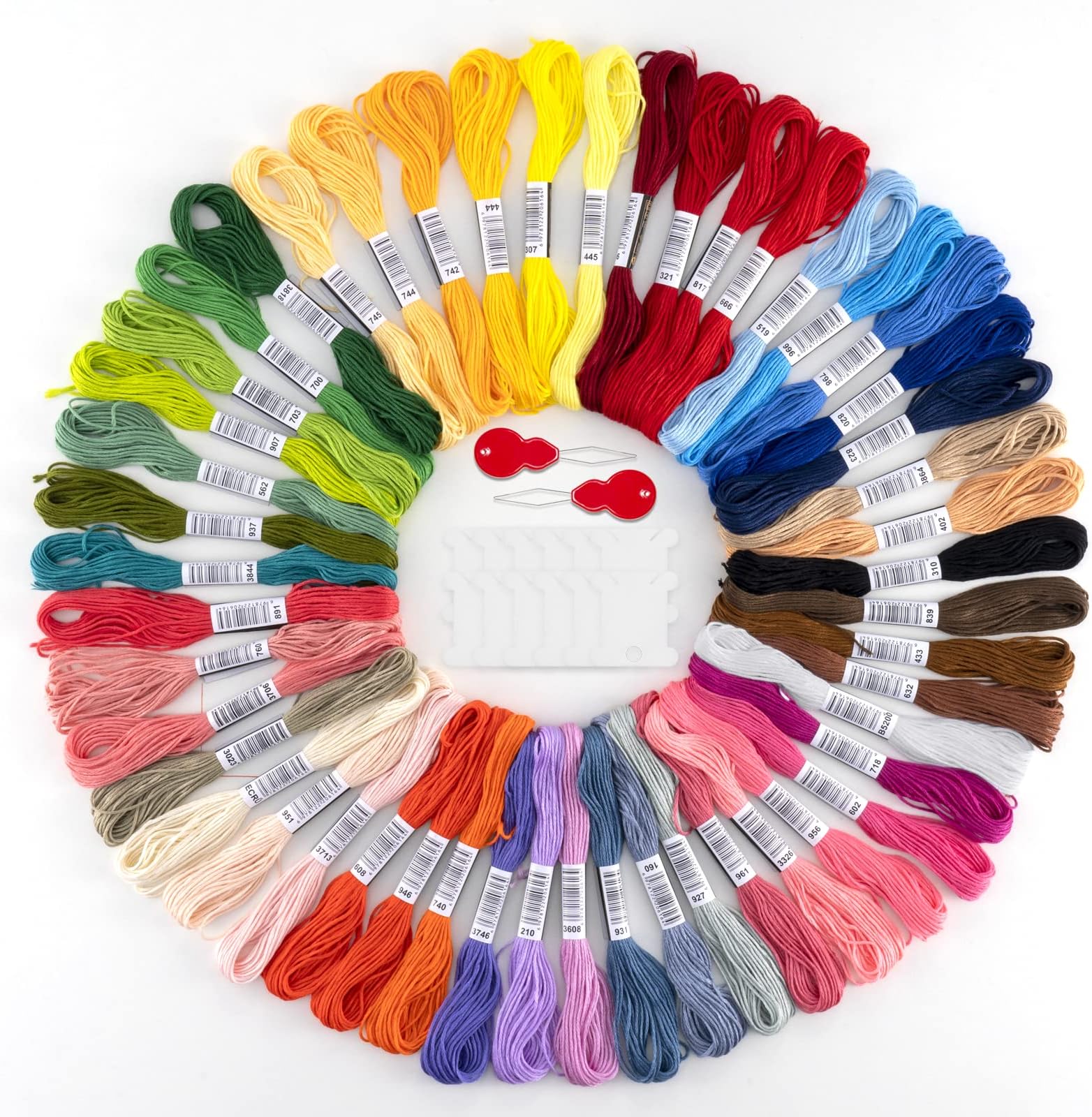 Fil à Broder Embroidery Floss, 50 Couleurs Fils Broderie kit pour ...