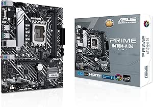 ASUS PRIME H610M-A D4-CSM mATX Motherboard, Intel H610, LGA1700, DDR4 ...