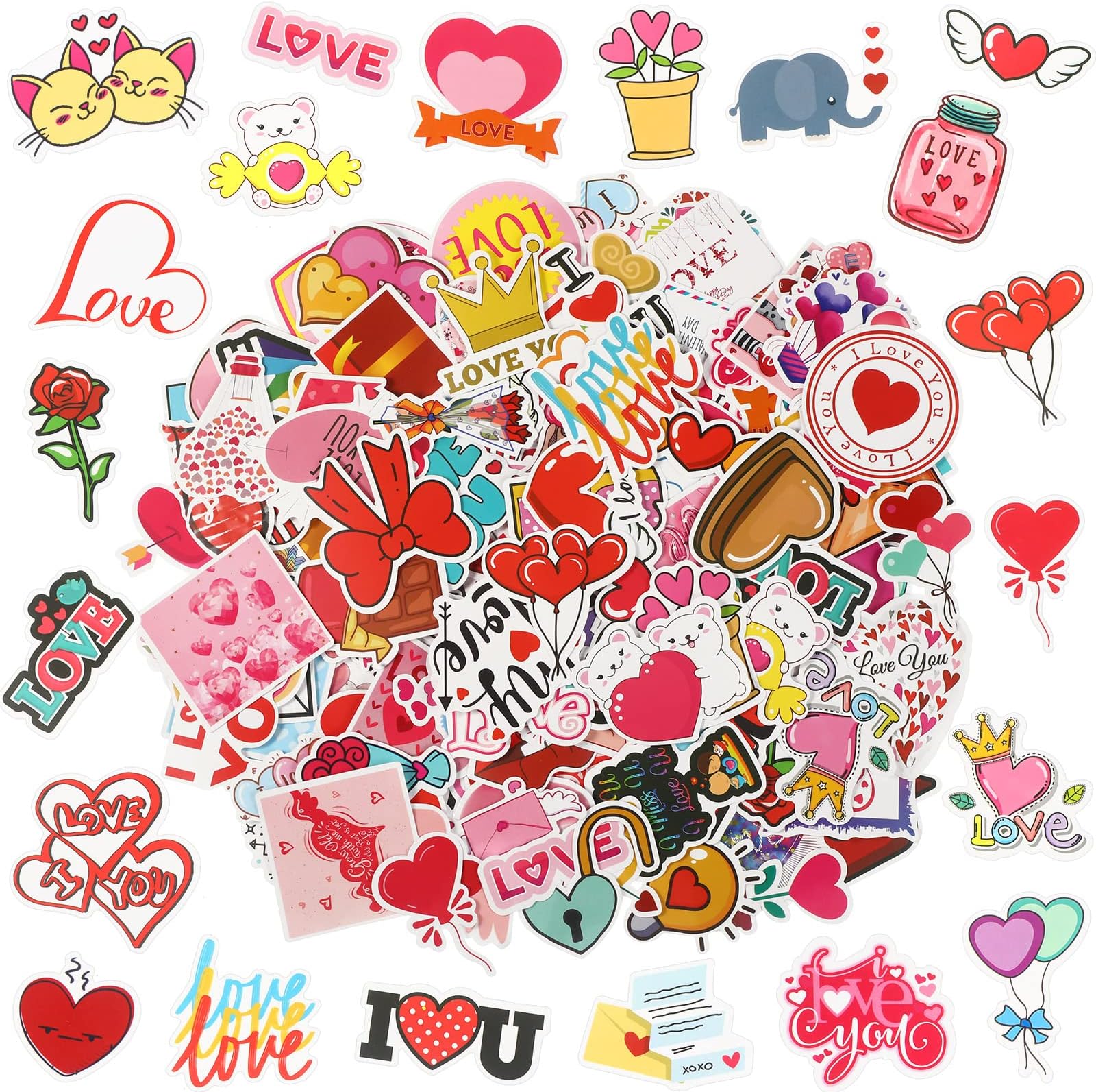Amazon.com: DULEFUN 100pcs Valentine Stickers, Love Stickers Vinyl ...