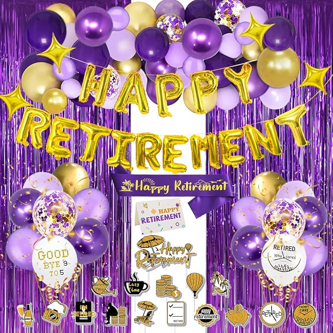 Amazon.com: Sharonlily 84 Pcs Retirement Party Decorations for Women ...
