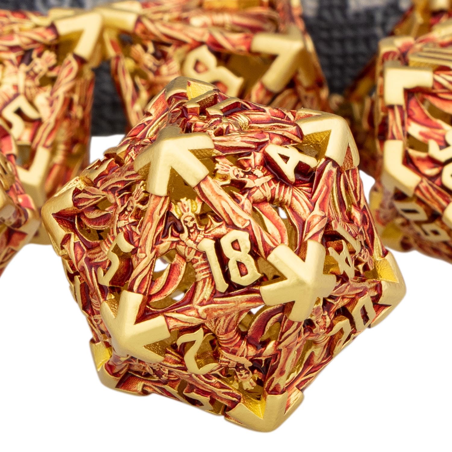 Amazon.com: ORIFANTOU Metal DND Dice Set Hollow Wizard Dice with Box ...