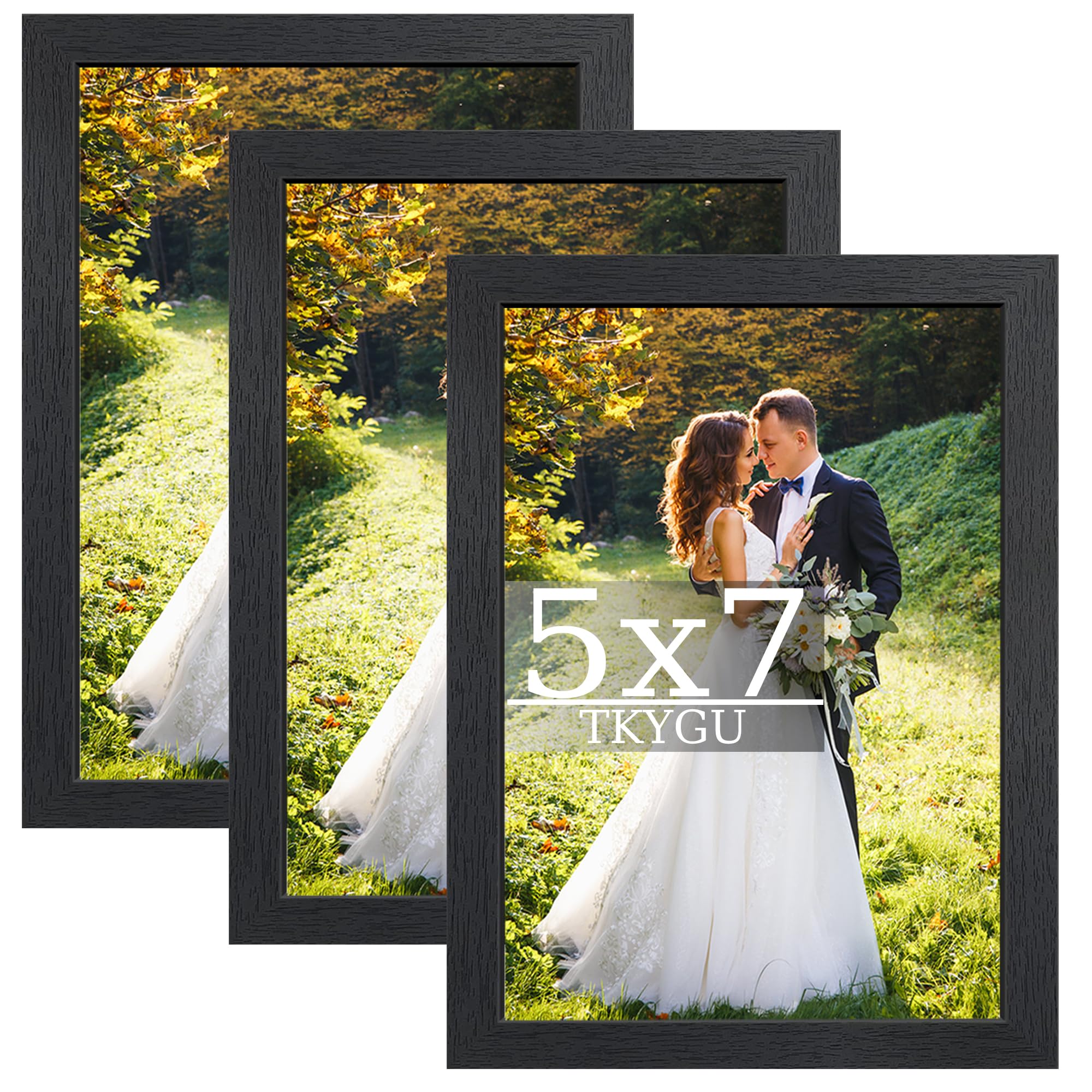 Amazon.com - TKYGU 5x7 Picture Frames Black, Made of Real Glass for 5x7 ...