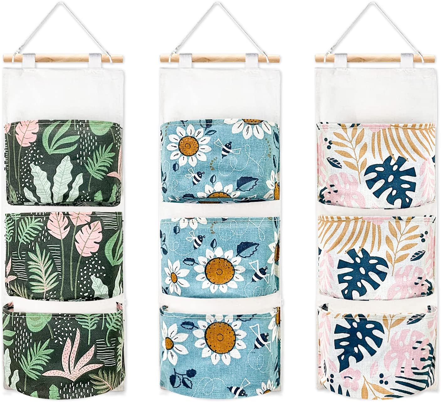 Amazon.com: Co-link Linen/Cotton Fabric Wall Door Cloth Hanging Storage ...