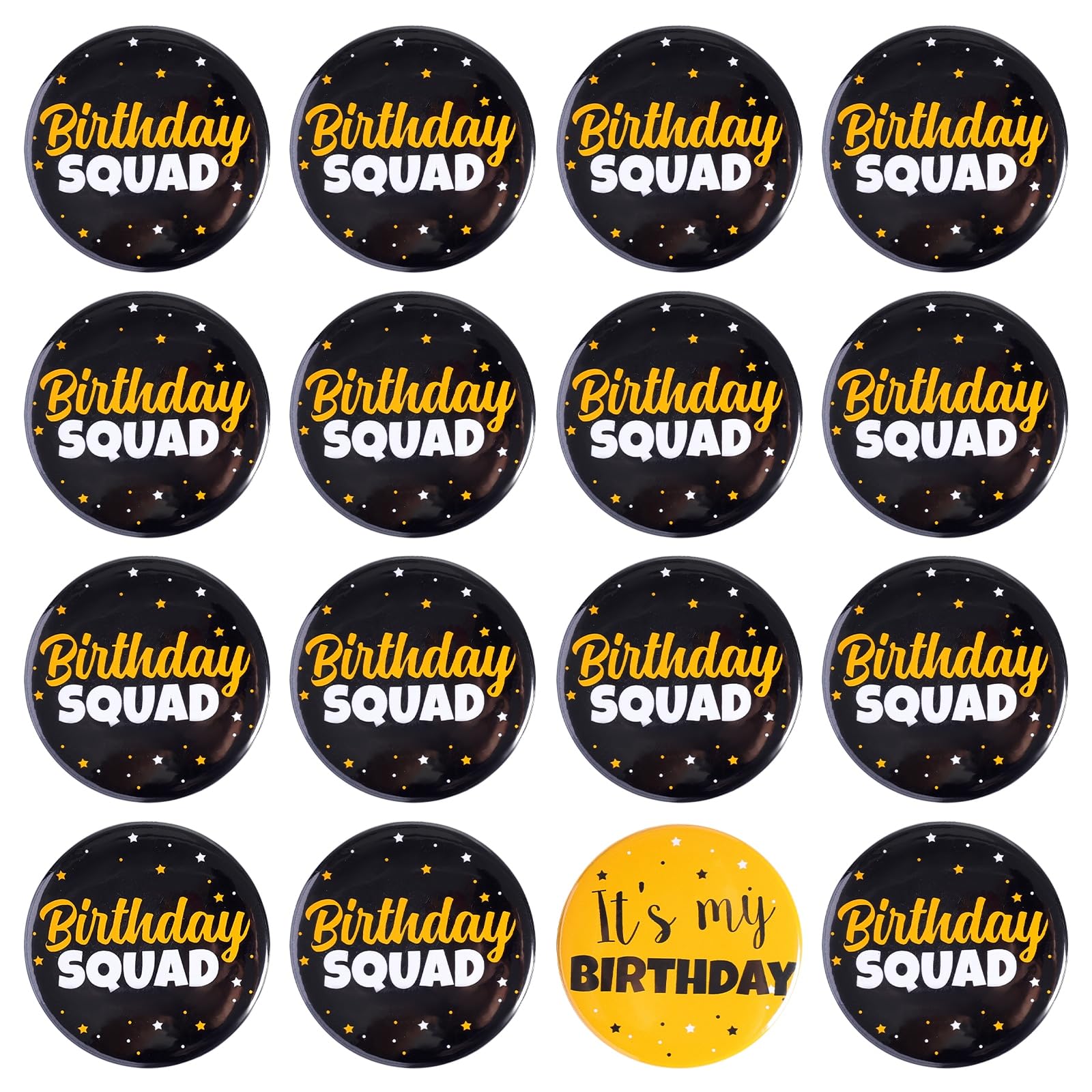Amazon.com: 16pcs Birthday Button Pins 2.35" - Party Birthday Pins for ...