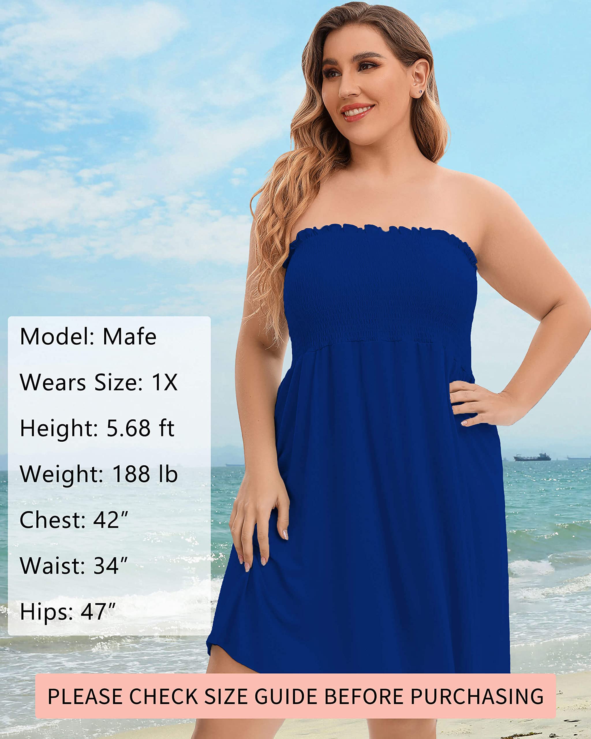 AS ROSE RICH Strapless Dress for Women - Beach Dresses for Women - Tube ...