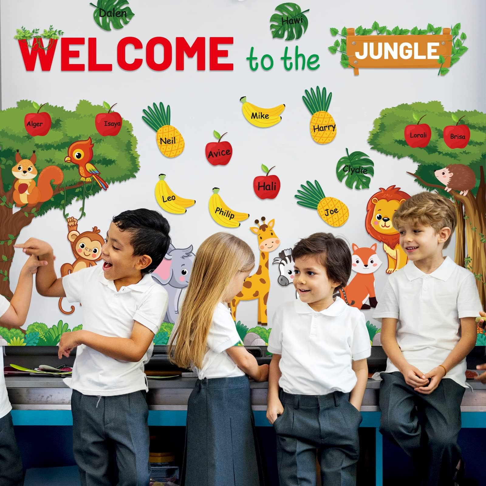 Snapklik.com : Welcome To The Jungle Bulletin Board Set Jungle Animals ...