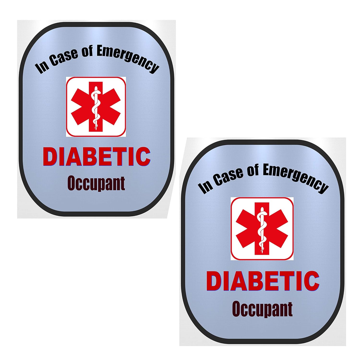 Amazon.com: 2 Pack Diabetic Medical Alert Safety Window Decal Set Type ...