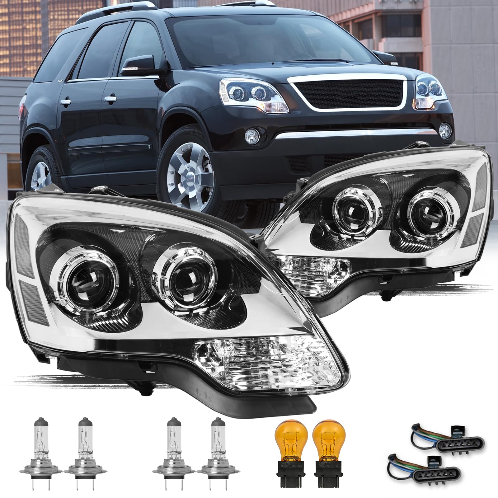 Amazon.com: Aosky Headlight Assembly Compatible with 2007-2012 GMC ...