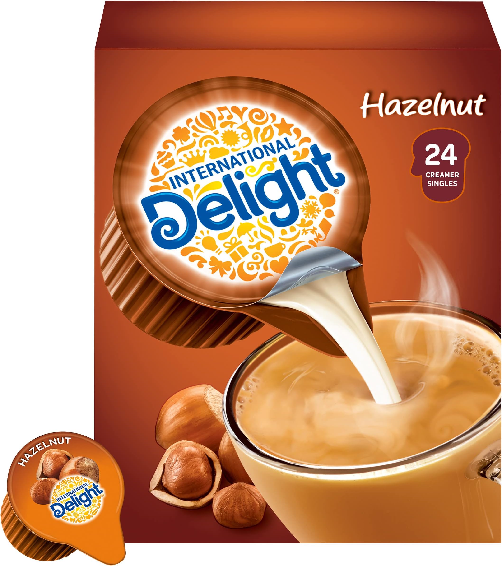 Amazon.com: International Delight Coffee Creamer Singles, Hazelnut, 24 ...