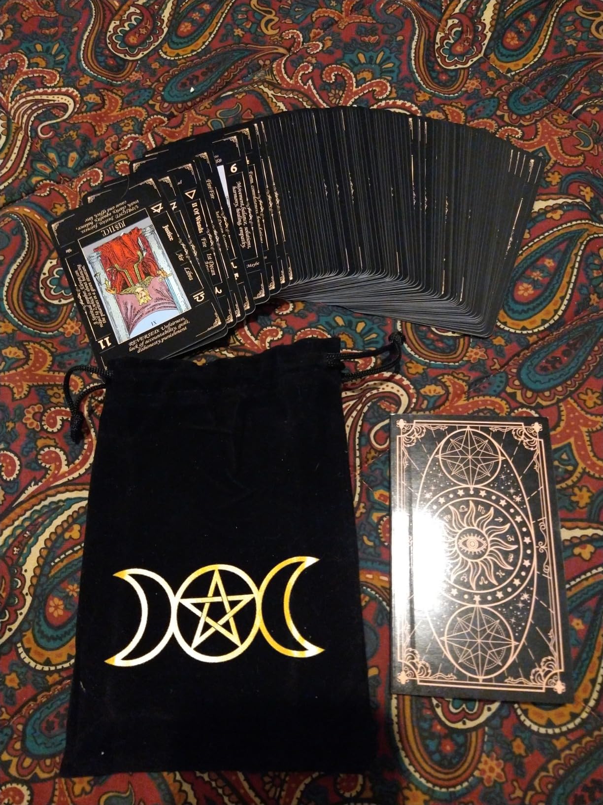 Tarot Cards Set with Guide Book/Linen Carry Bag/Chakra Stones, 78 ...