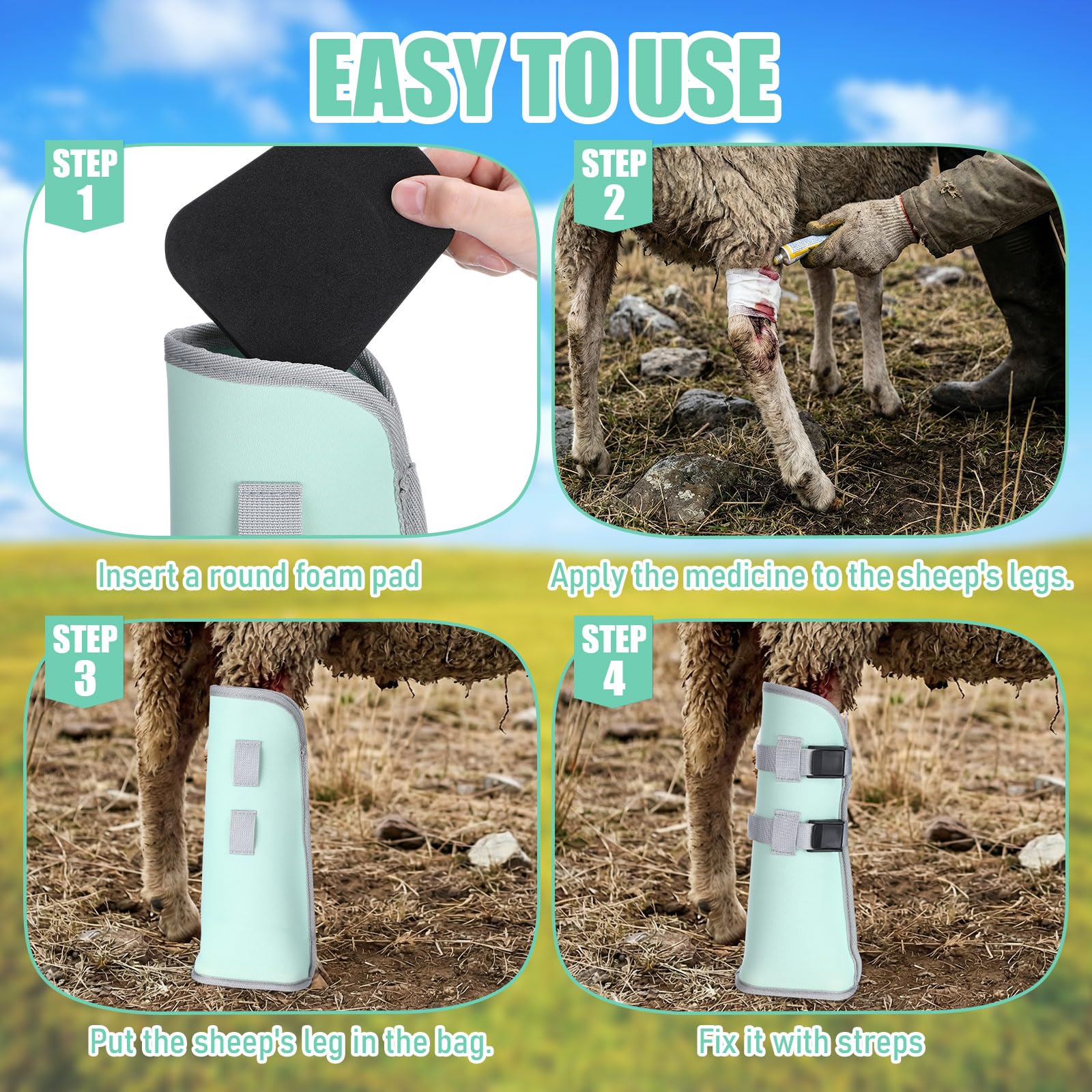 Snapklik.com : Hillban 4 Pcs Goat Hoof Boots Protective Shoes For Sheep ...