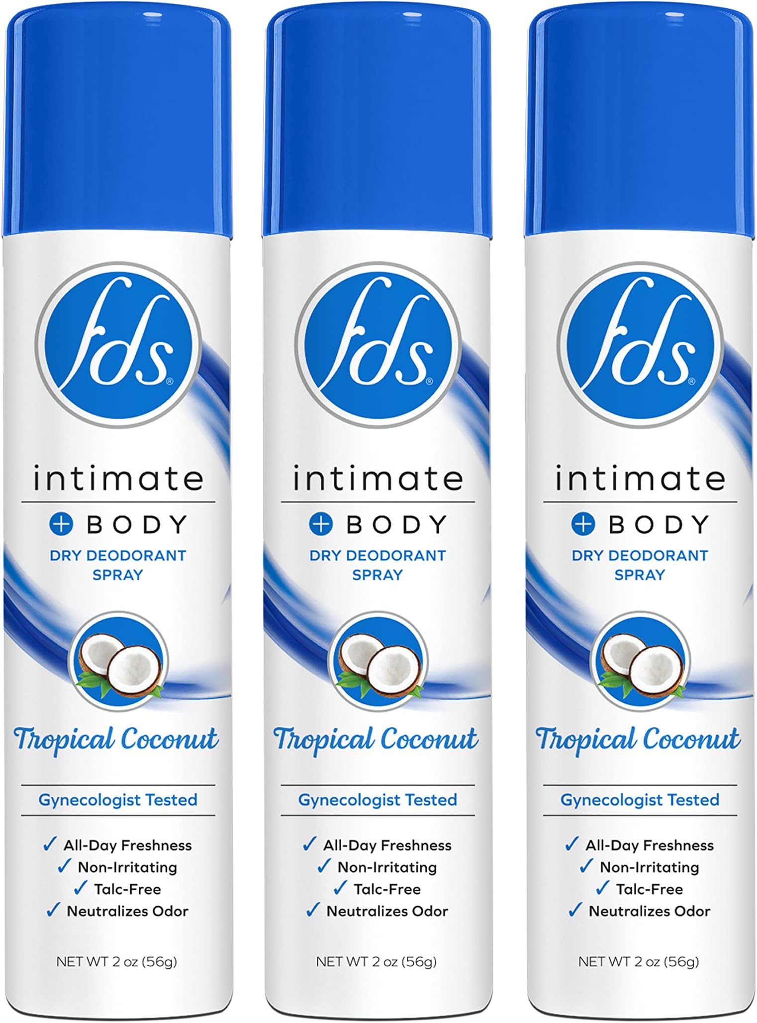 Amazon.com : FDS Intimate Deodorant Spray, Tropical Coconut, 2 oz (Pack ...