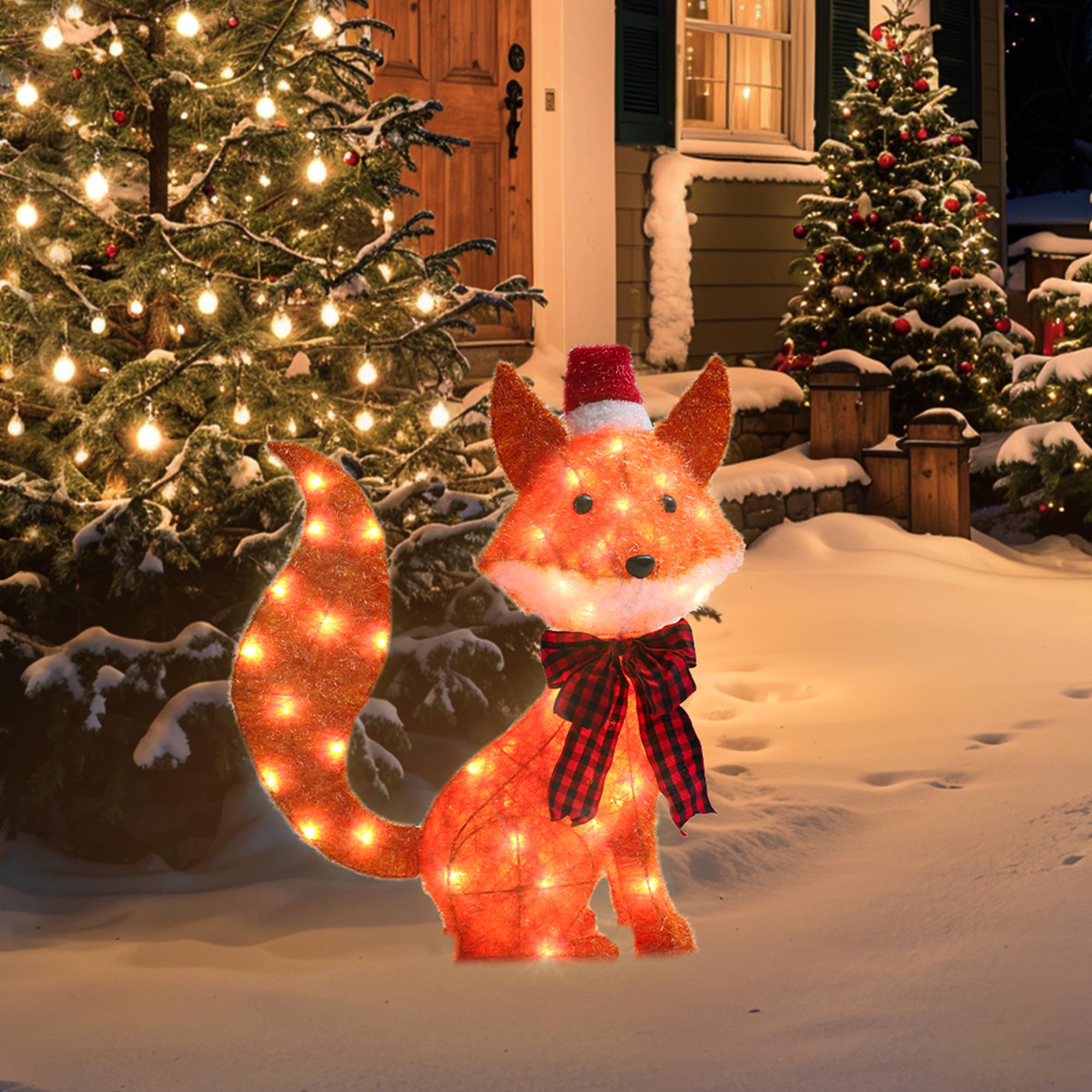 Snapklik.com : GENIMO Crouching Fox Outdoor Christmas Decorations, 27 ...