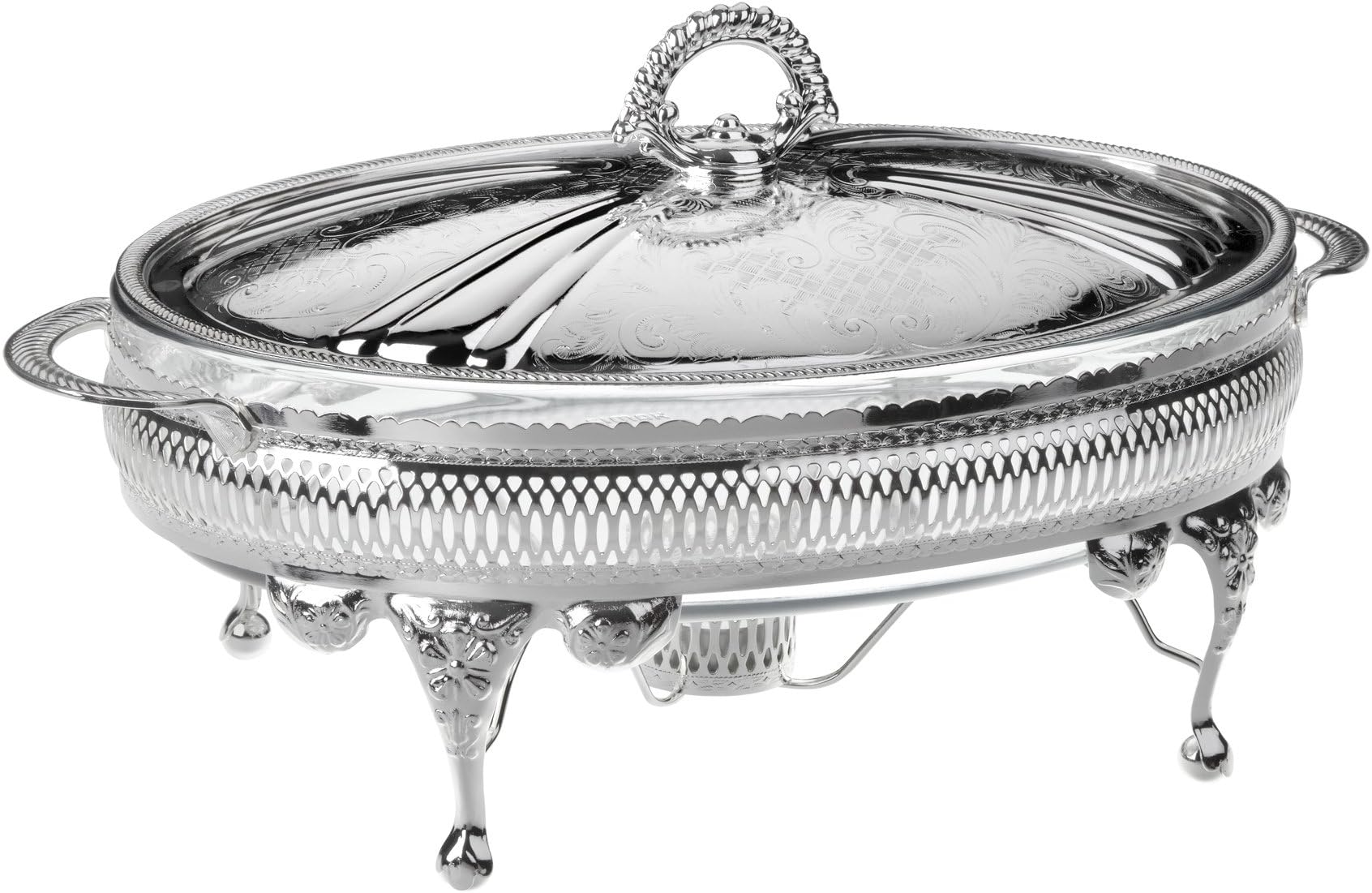 Table Top Food Warmer Serving Casserole Dish Silver Plated : Amazon.co ...