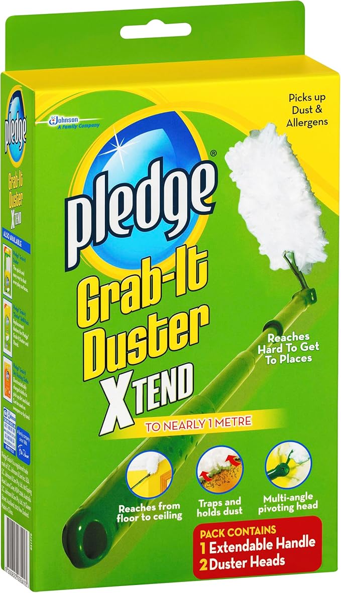 Pledge Grab It Xtend Duster, Easy Dust & Allergen Removal, 2 Unscented ...