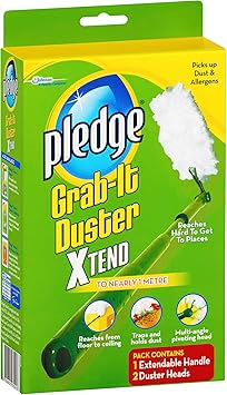 Pledge Grab It Xtend Duster, Easy Dust & Allergen Removal, 2 Unscented ...