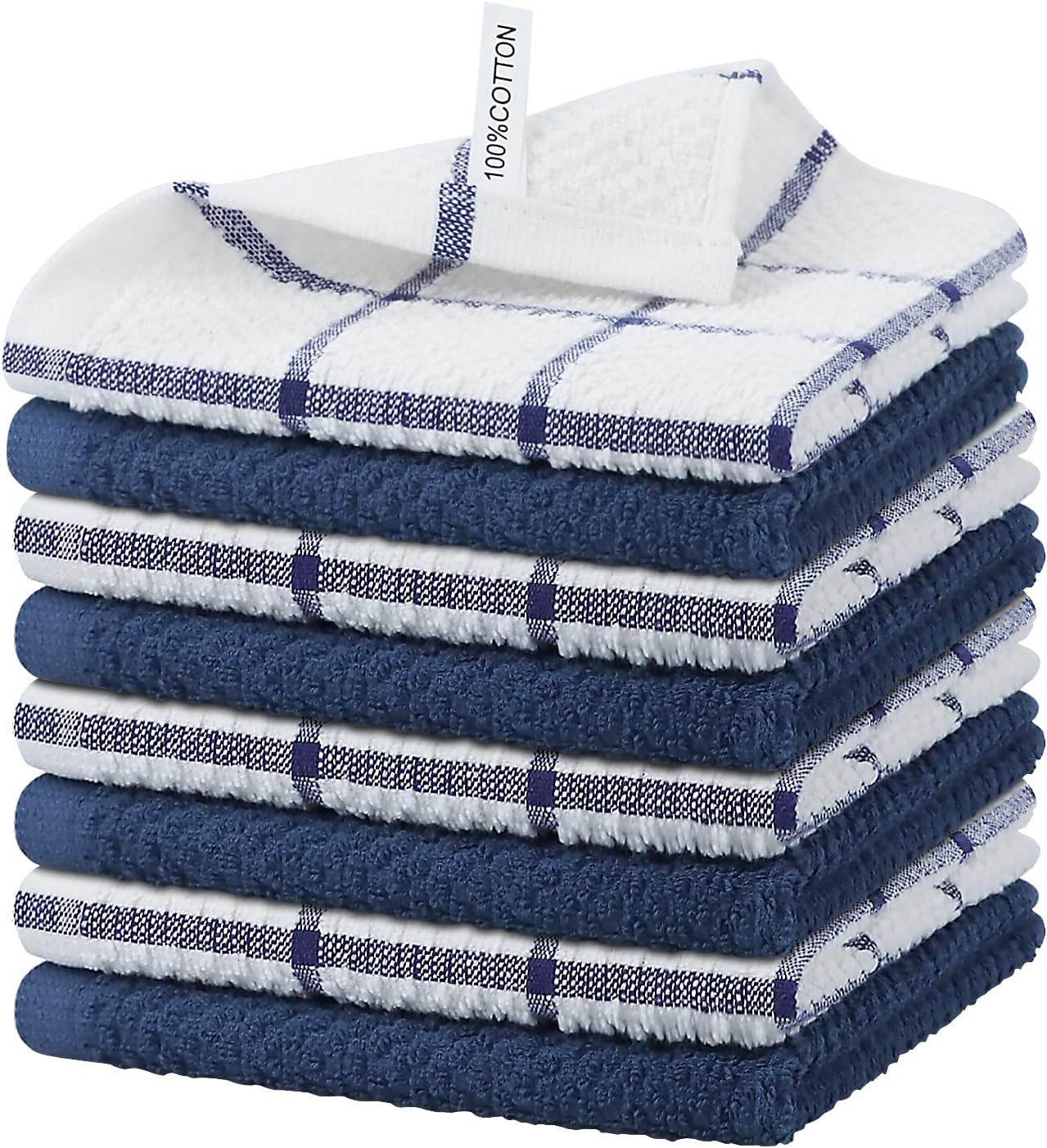 Amazon.com: Nialnant 8 Pack Dish Rags,100% Cotton Dish Towels for ...