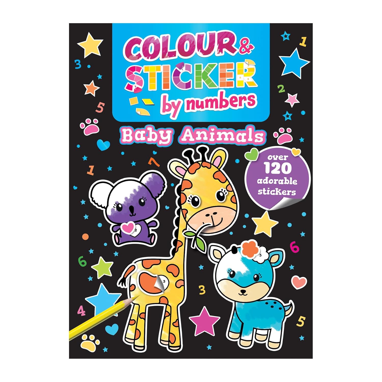Colour and Sticker by Numbers Baby Animals: unknown author ...