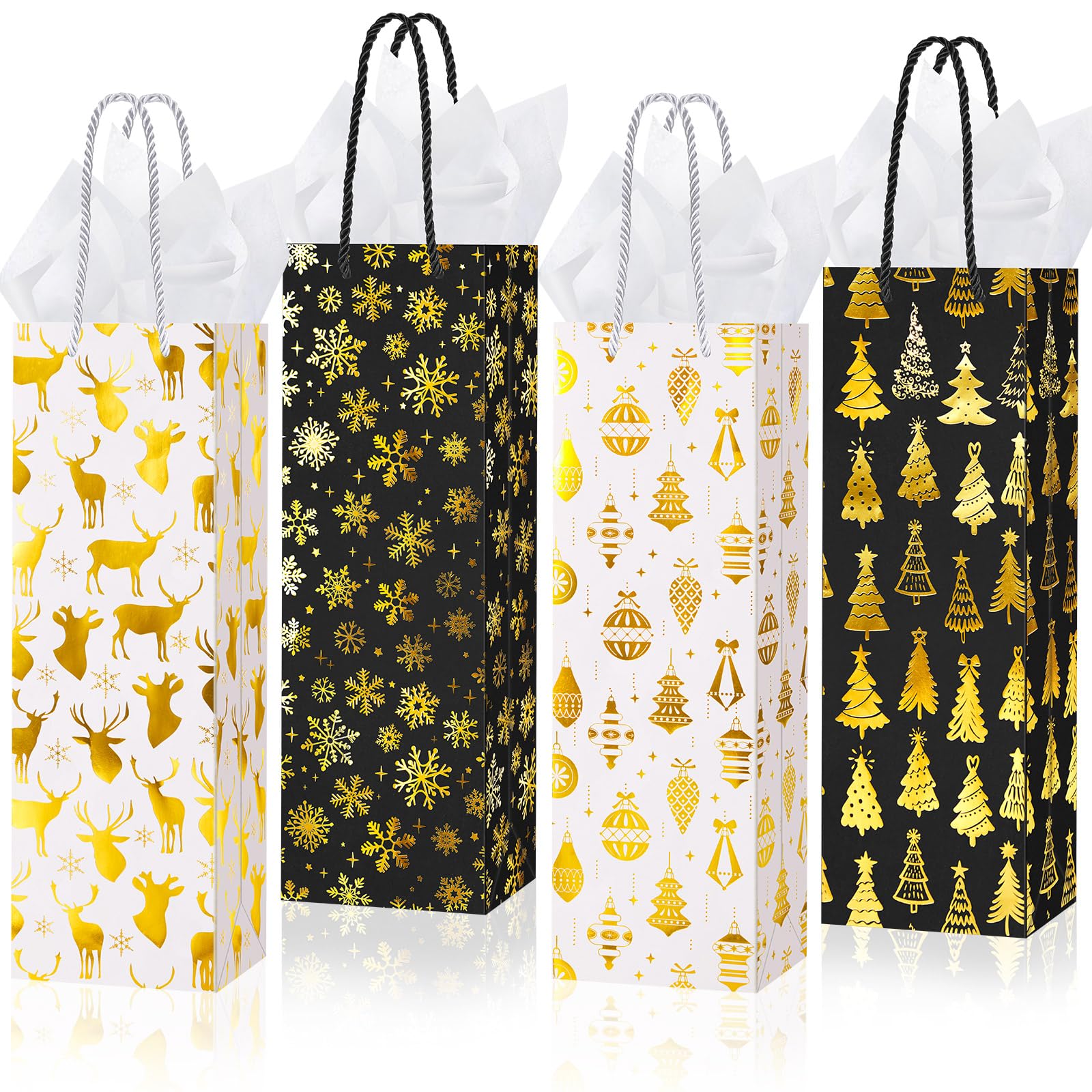 Amazon.com | Harloon 32 Pack Christmas Wine Gift Bags Bulk Holiday Wine ...