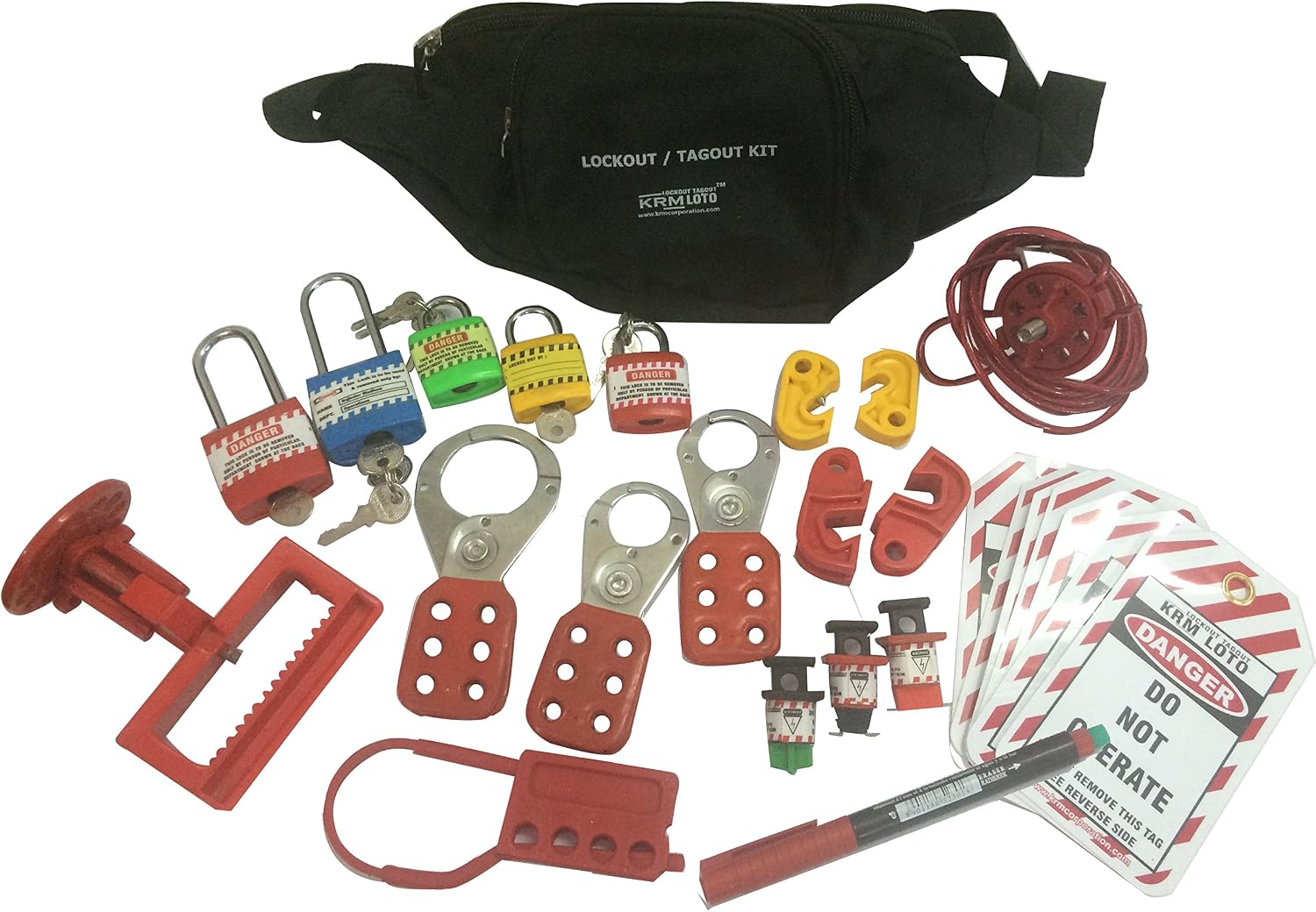 Amazon.com: KRM Loto - Lockout TAGOUT Electrical Pouch KIT - 3031 ...