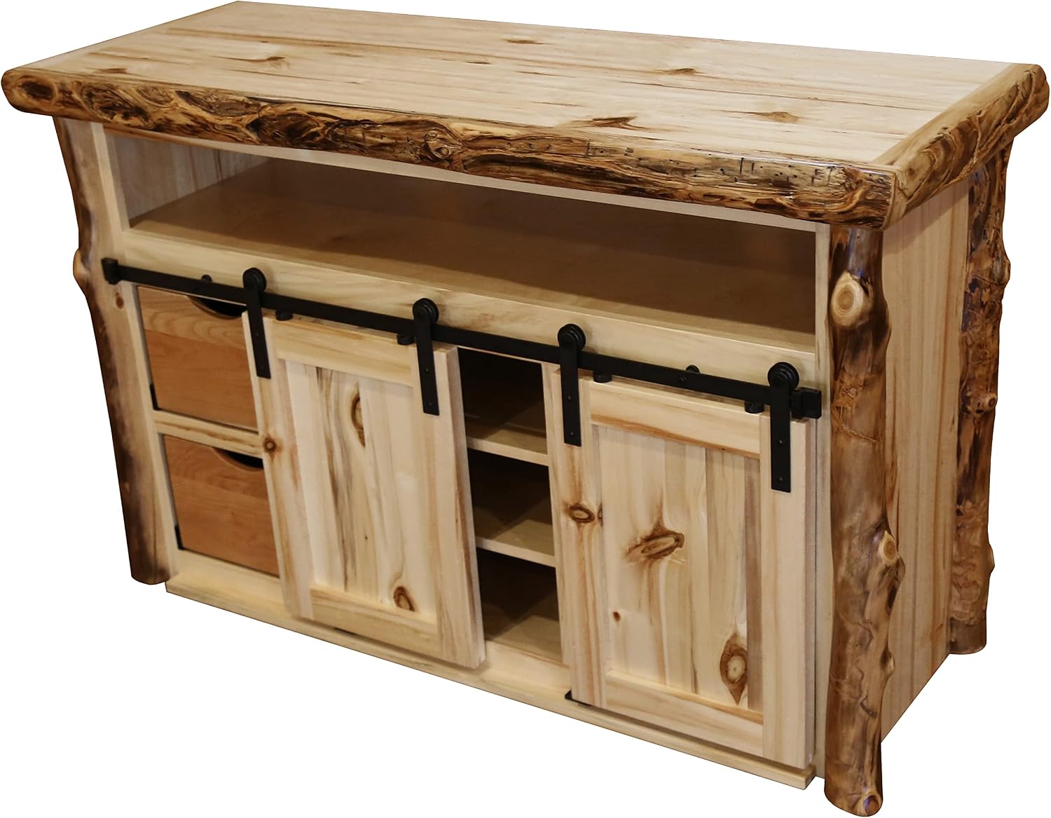 Amazon.com: Furniture Barn USA Aspen Log TV Entertainment Stand with ...