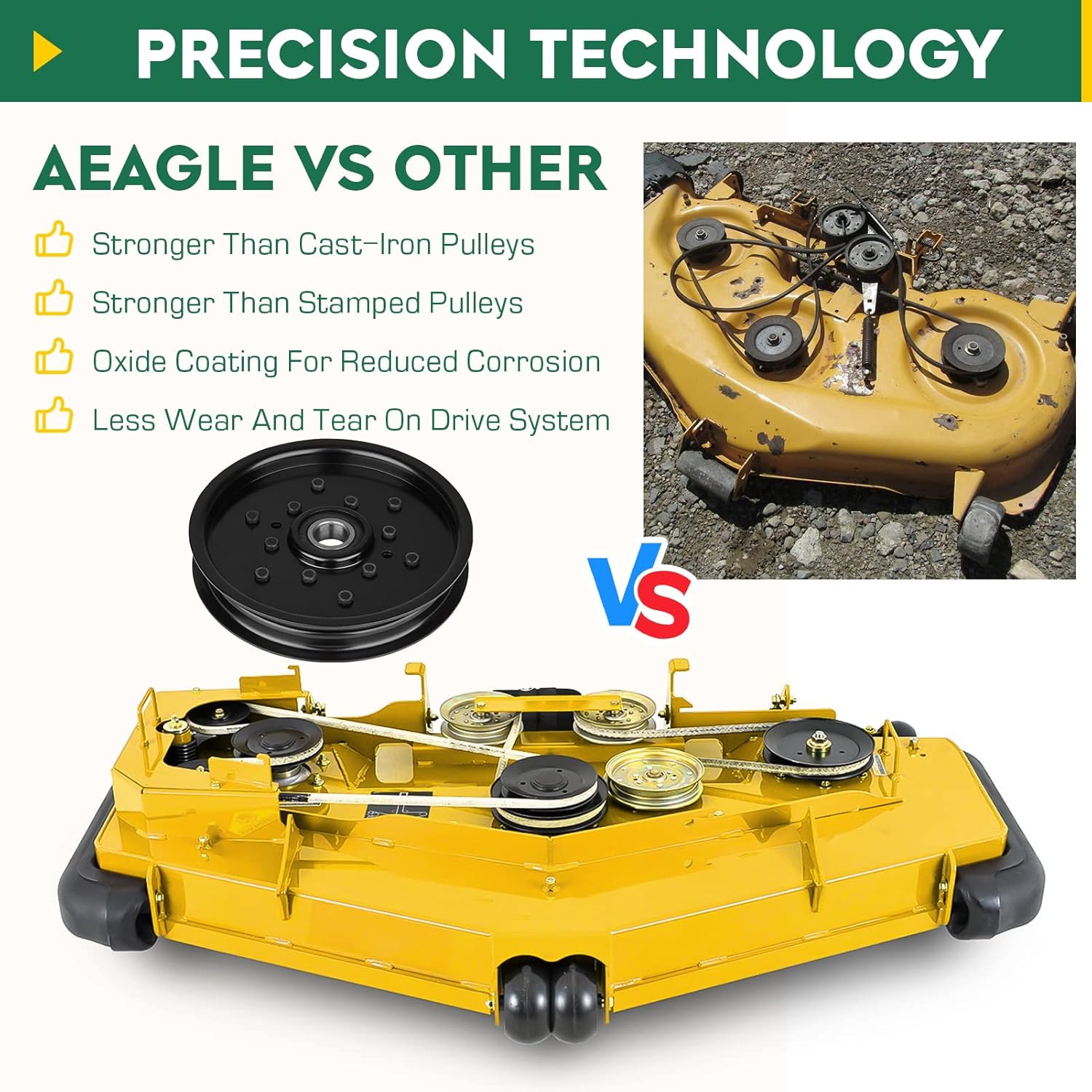 Polea tensora plana para John Deere AM106627 AM121602 AUC16698 se ...