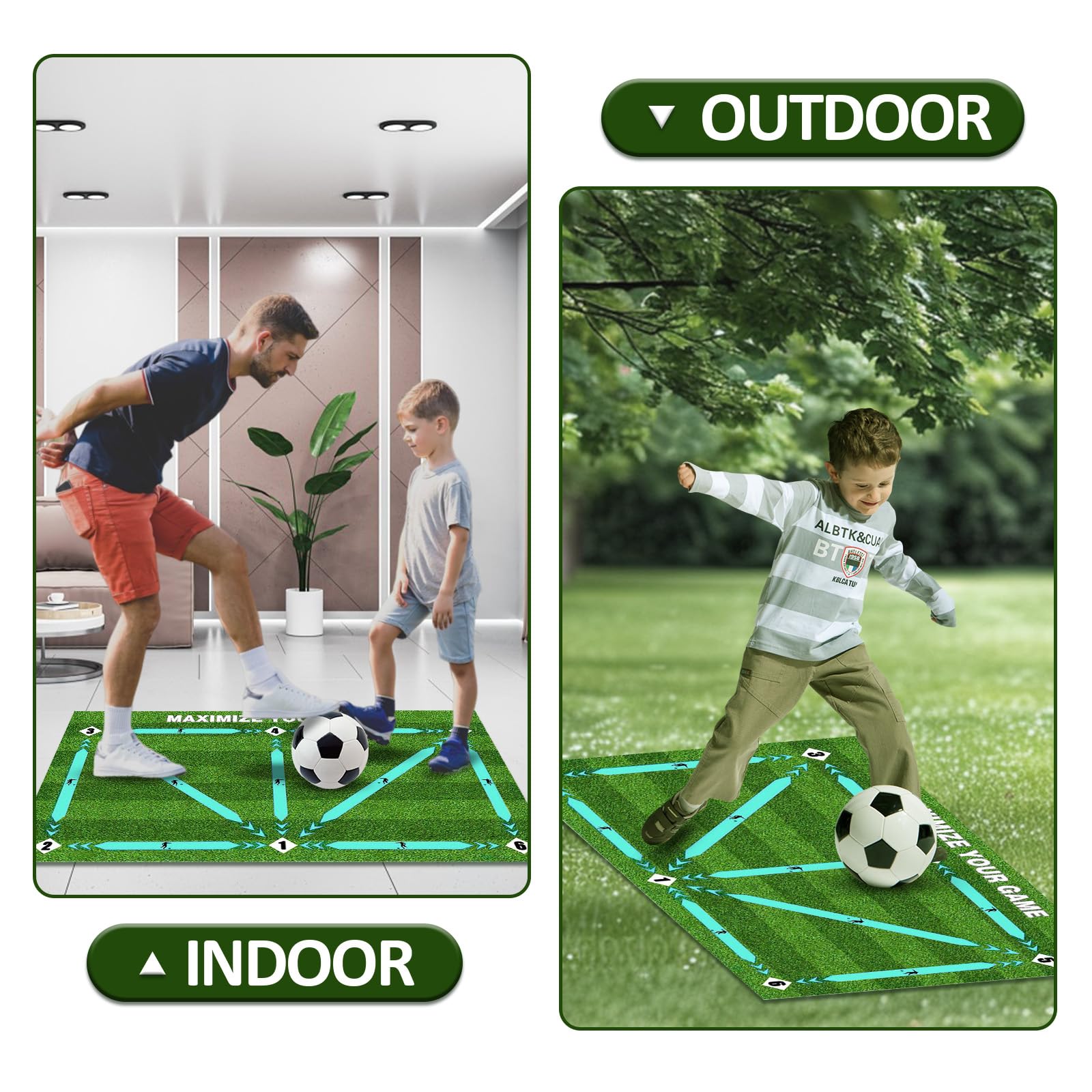 Football Training Mat For Training And Ball Control - 60 X 90 Cm Non ...