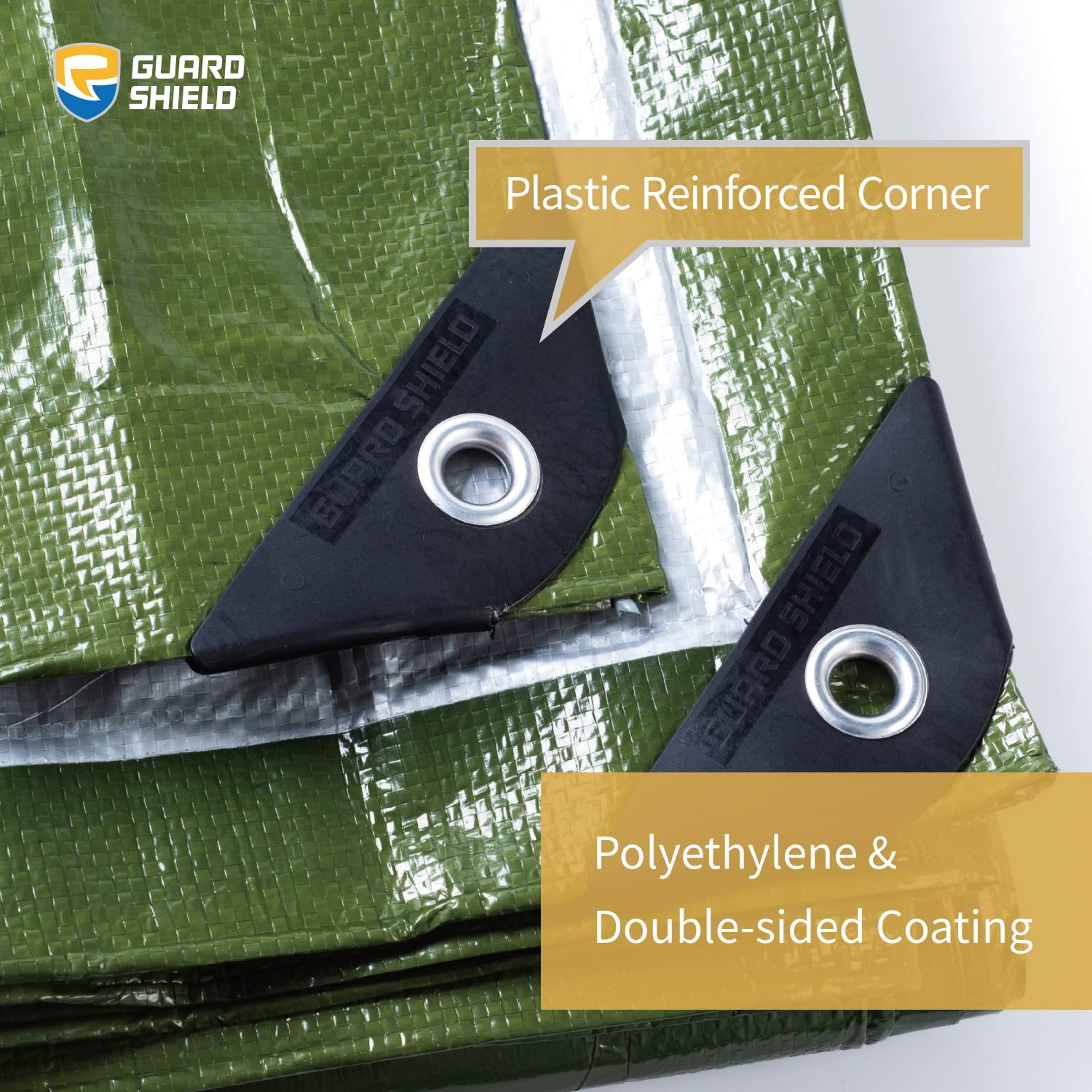 GUARD SHIELD Tarp Green/Silver 12x20 Feet Multi Purpose Waterproof Poly ...