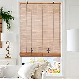 Amazon.com: BMBOEUII Cordless Bamboo Blinds, Bamboo Roll Up Window ...