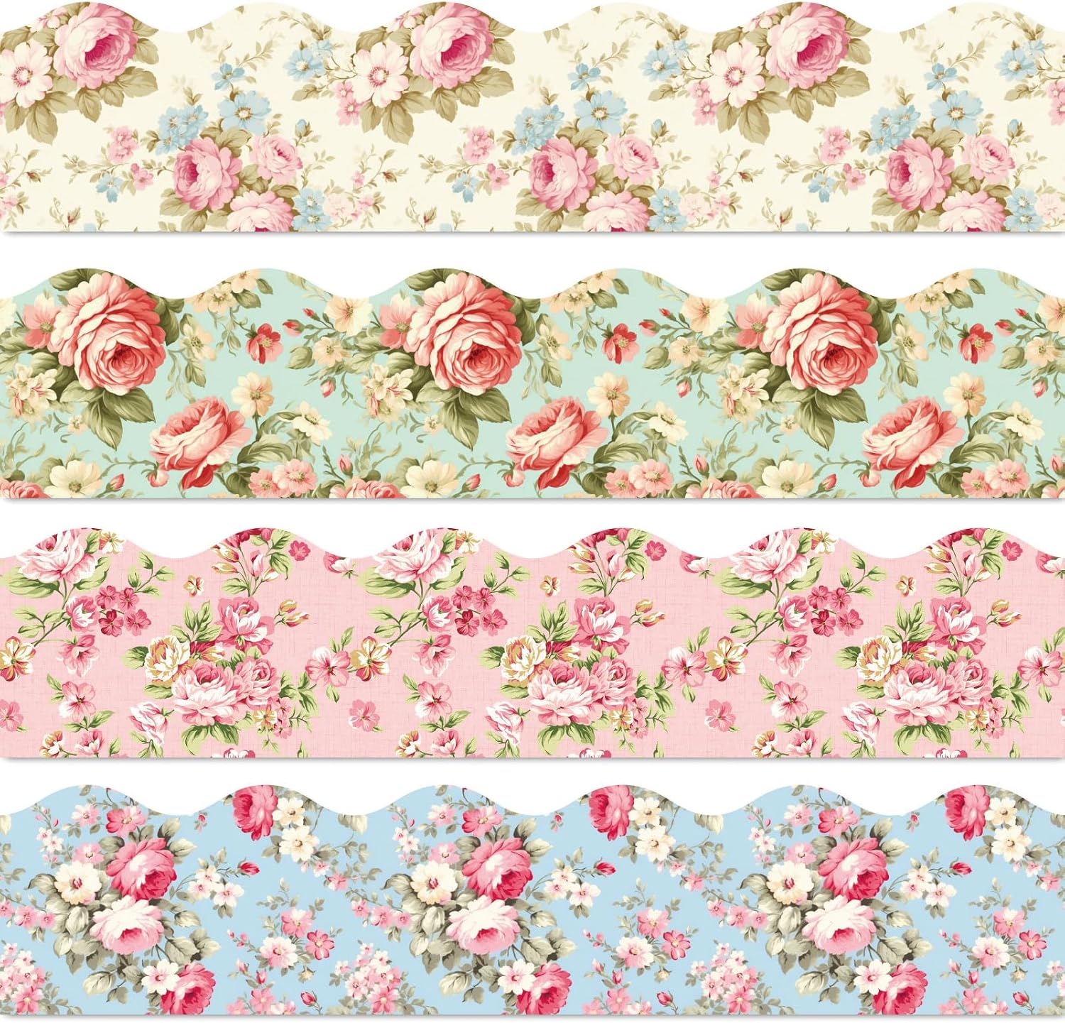 Amazon.com: Whaline 69Ft Spring Flowers Bulletin Board Border Pink ...