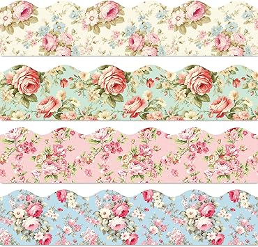 Amazon.com: Whaline 69Ft Spring Flowers Bulletin Board Border Pink ...