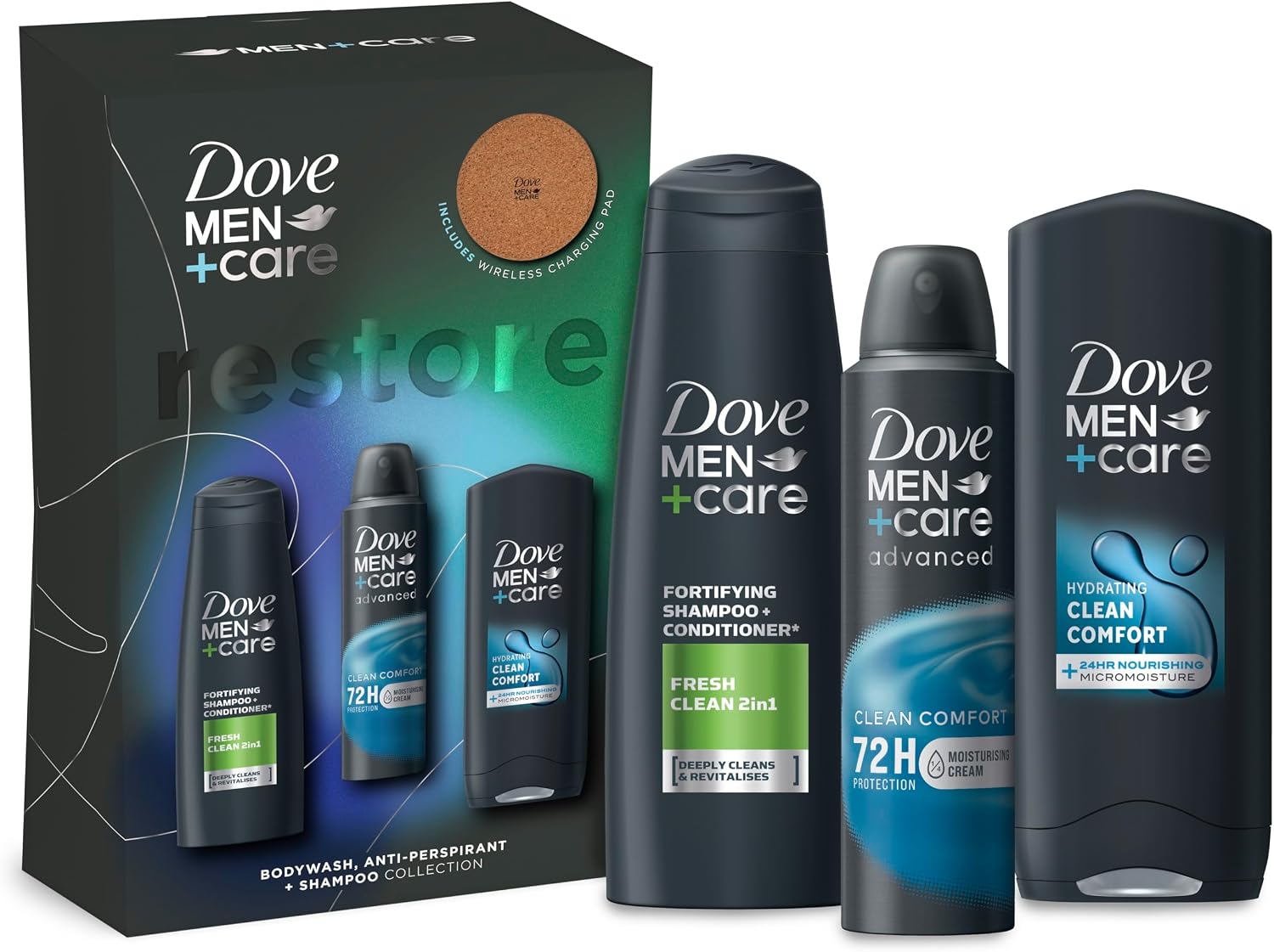 Dove Men+Care Restore Men's Gift Set for Him Collection with Charging ...