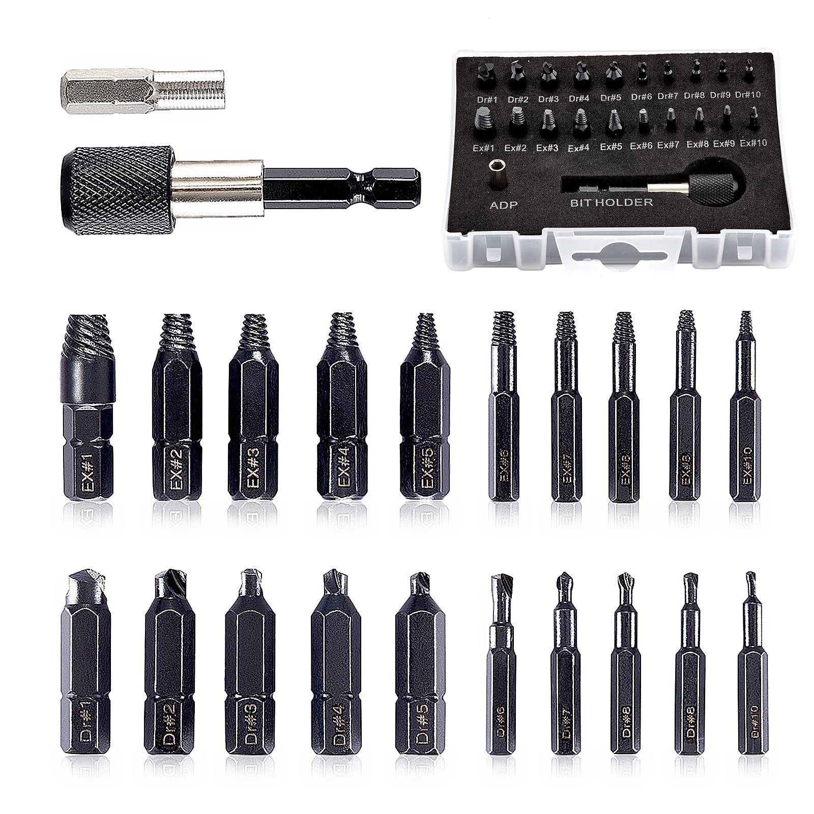 ColumPRO 22-Piece Damaged Screw Extractor Set, HSS 6542 -Steel 68 HRC ...