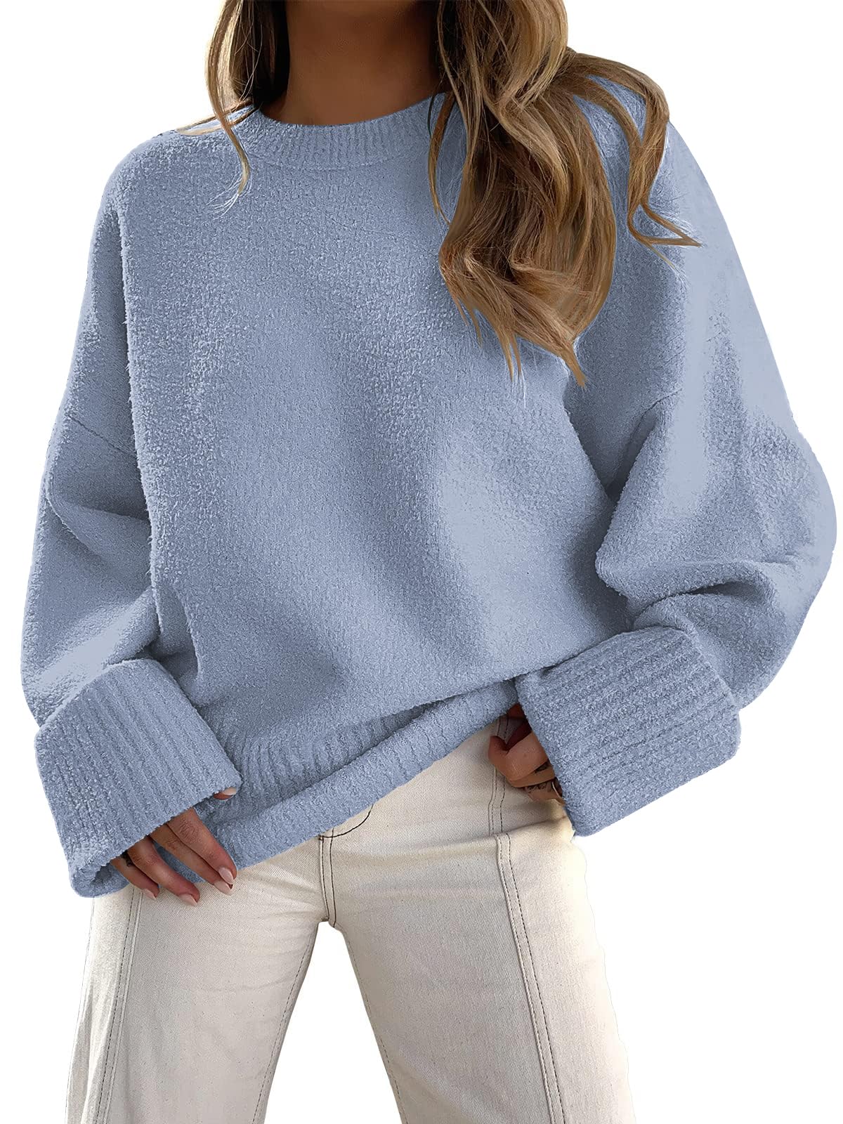 LILLUSORY Women's Oversized Sweaters 2023 Fall Fuzzy Chunky Warm ...
