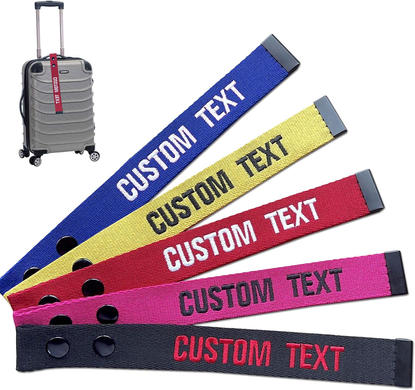 Personalized Luggage Tags, Custom Name Text Suitcase Labels for Travel Suitcase,Embroidery ...