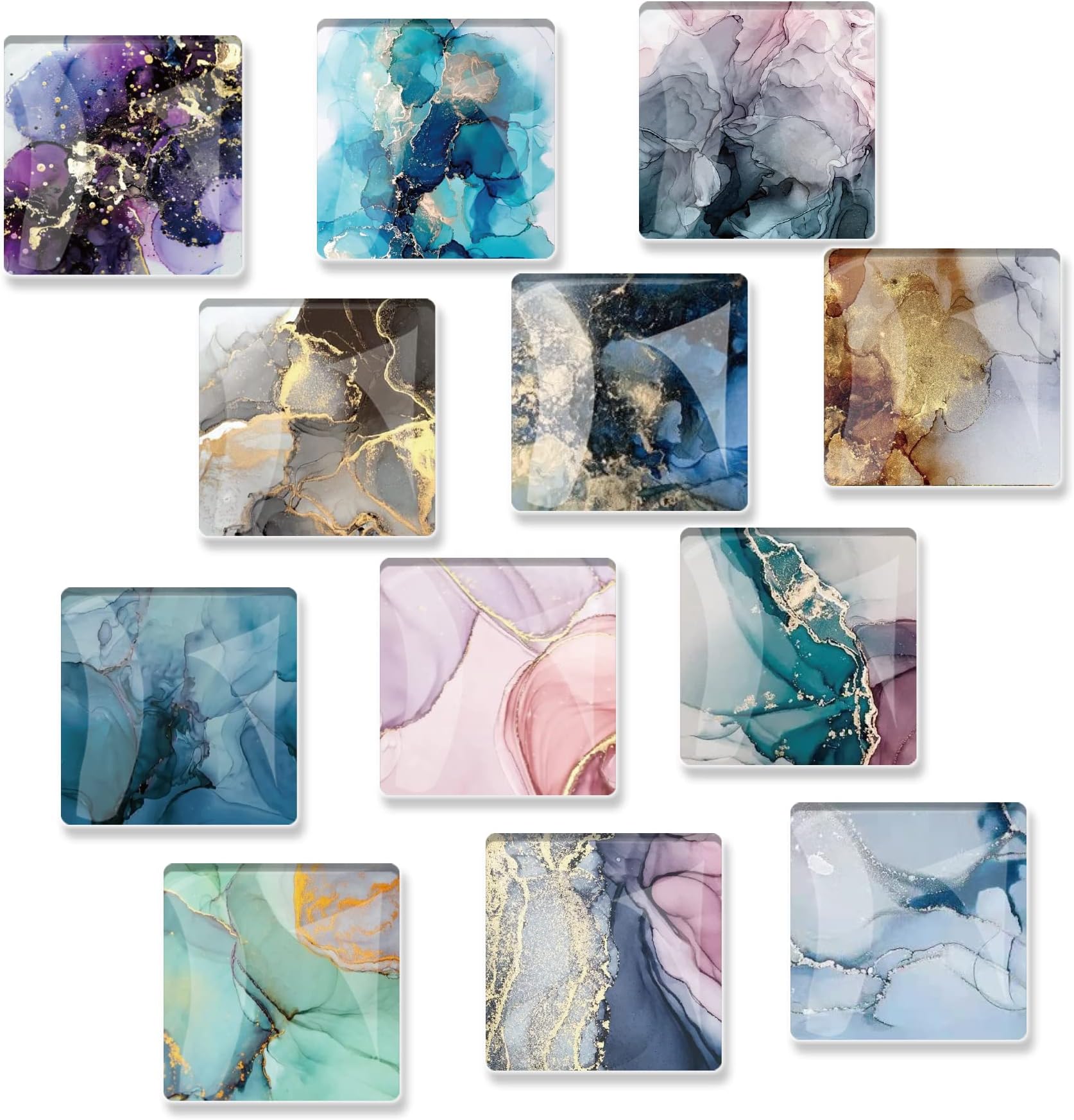 Amazon.com: 12Pcs Marble Fridge Magnets Decoration for Crafts,Glass ...